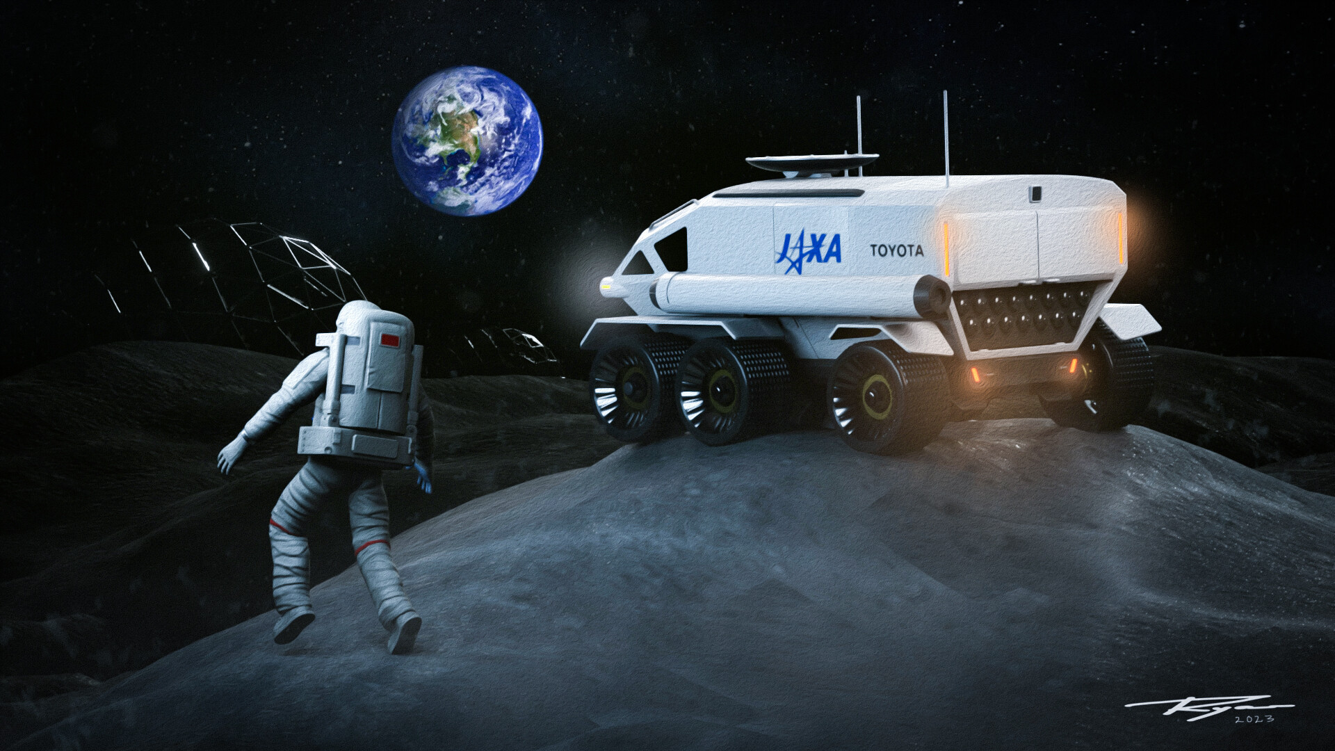 ArtStation - Jaxa Toyota Rover Inspired 3D Render