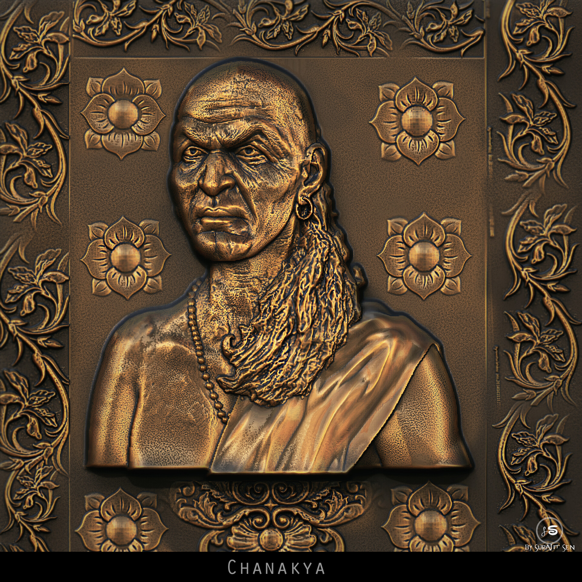 ArtStation - Chanakya – Digital Sculpture by Surajit Sen