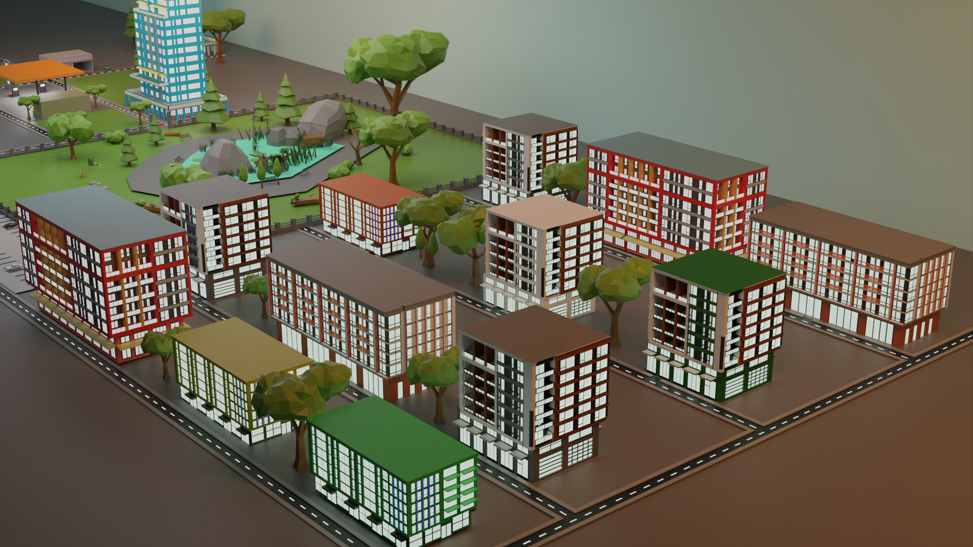 ArtStation - My First Low Poly City