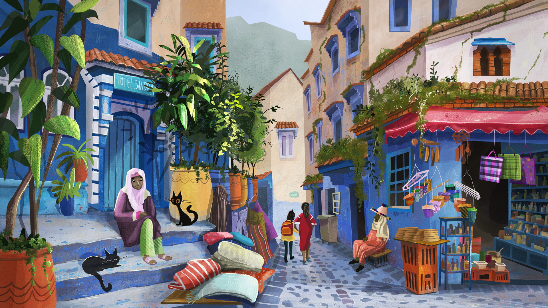 ArtStation - Moroccan Street Scene | Kiki's Delivery Service Morocco