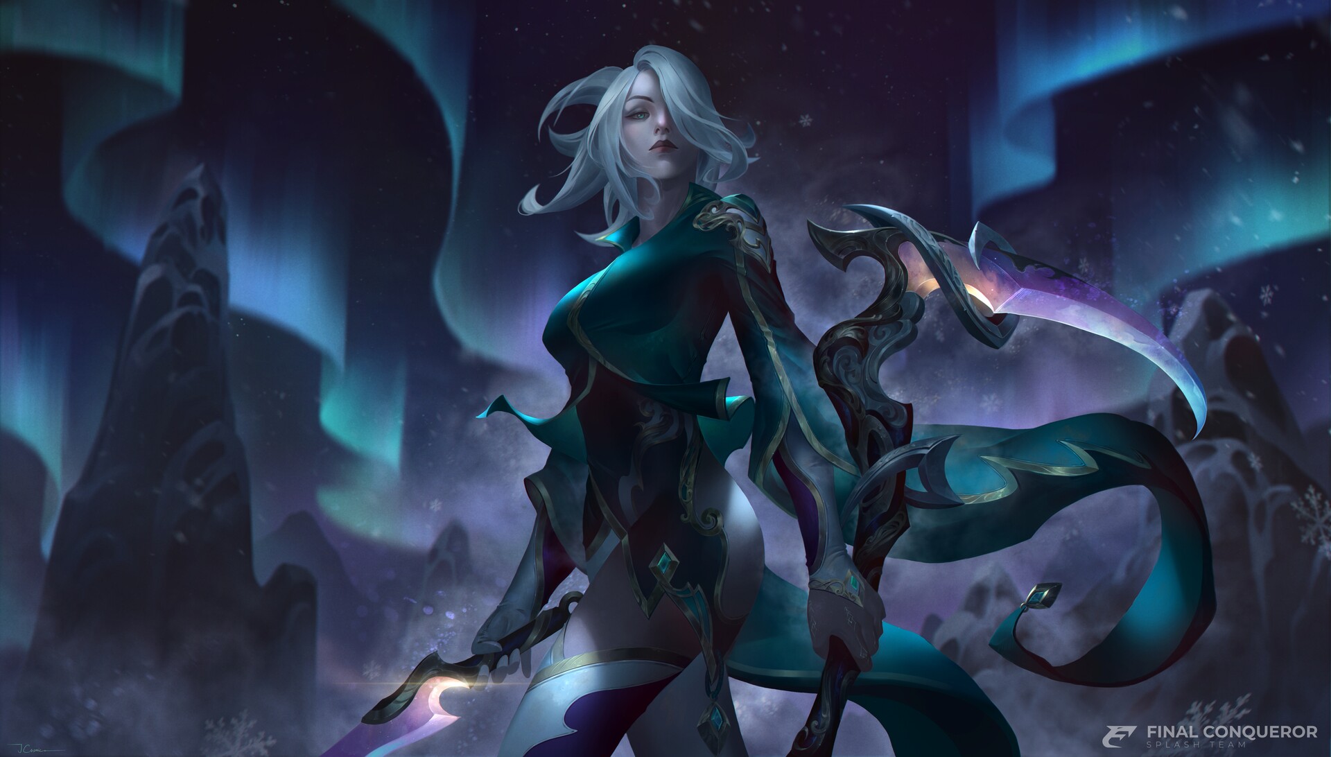 ArtStation - Winterblessed Akali Fan splash art