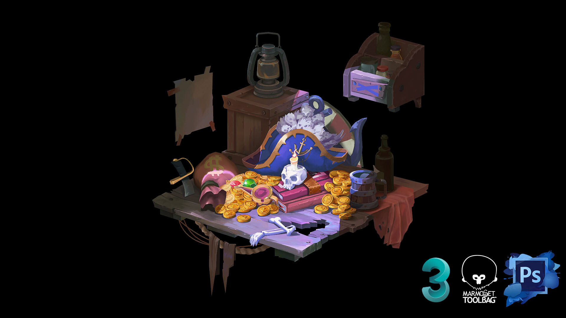 JIHOAN - 3D pirate table (hand painted)