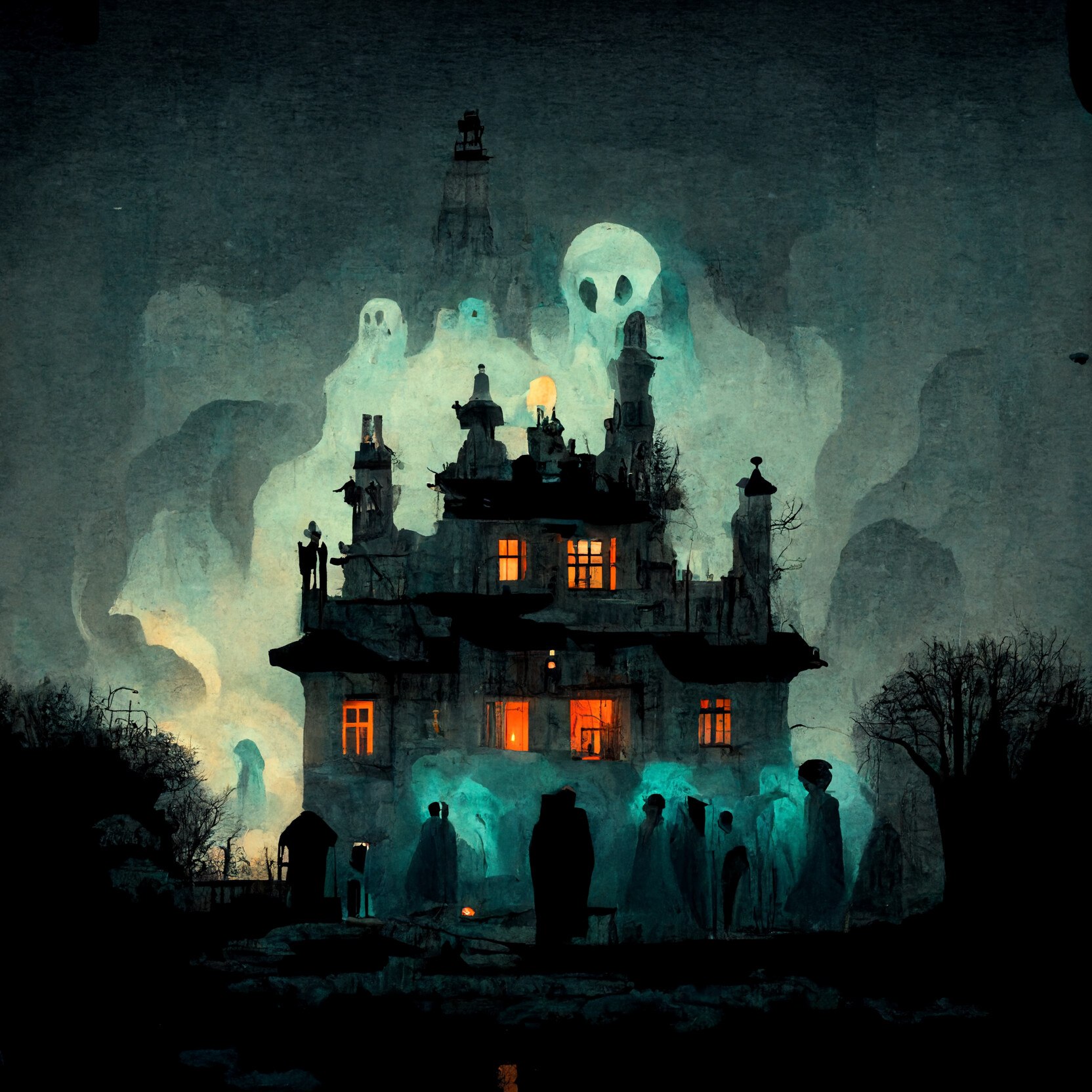 ArtStation - Nightmare Mansion: A Haunted House of Ghosts and Skeletons