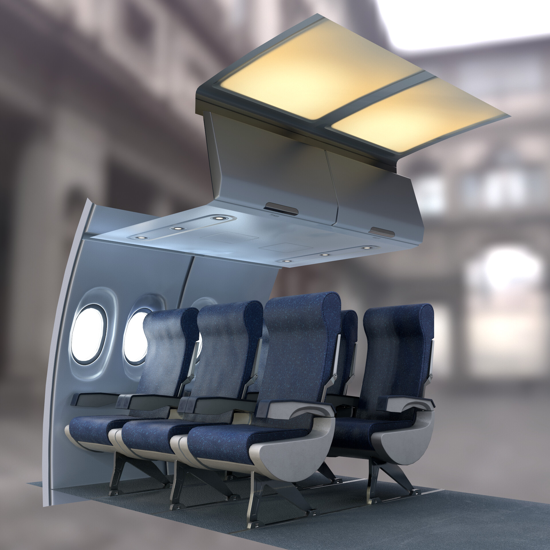 ArtStation - Aircraft cabin pieces