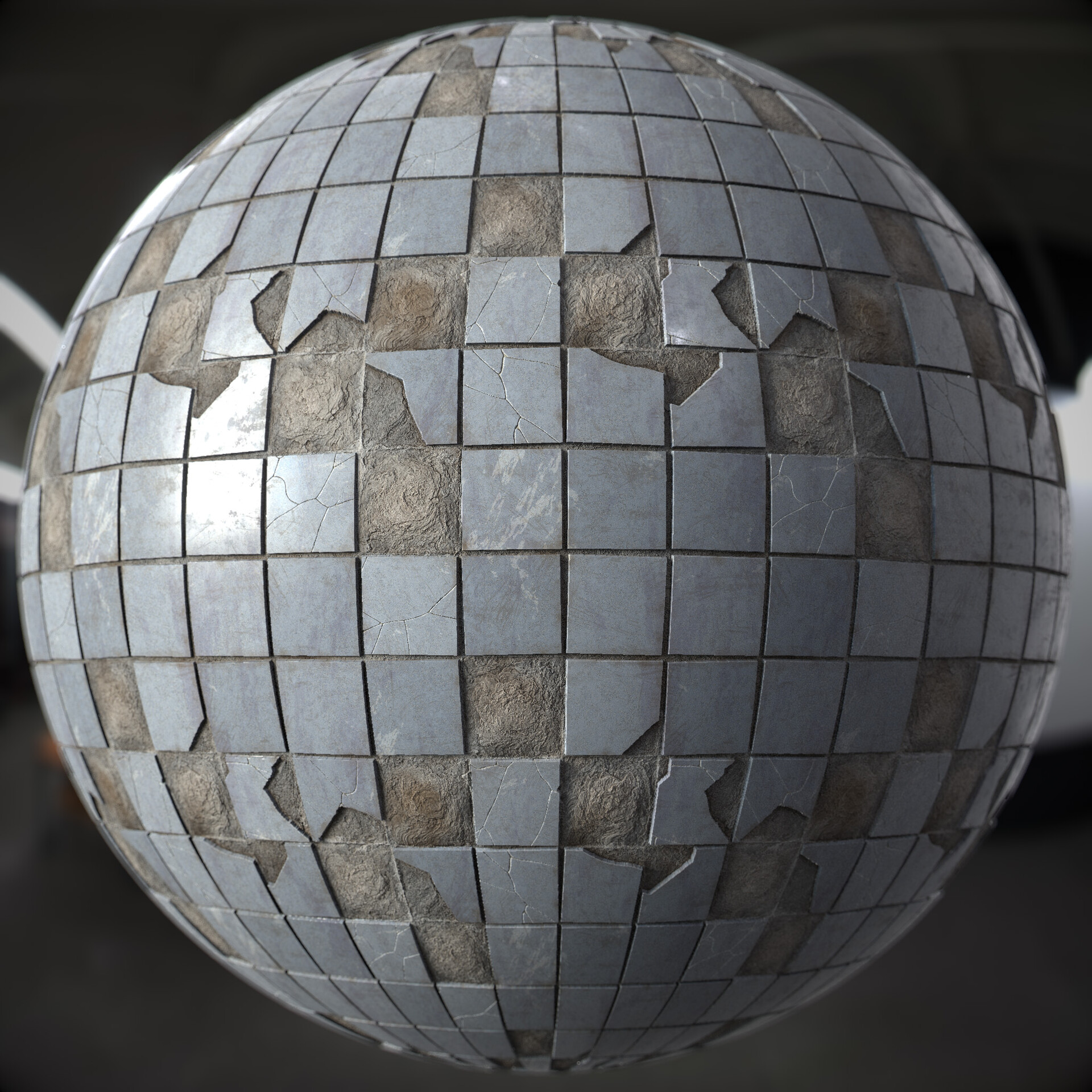 ArtStation - Peeling tile wall