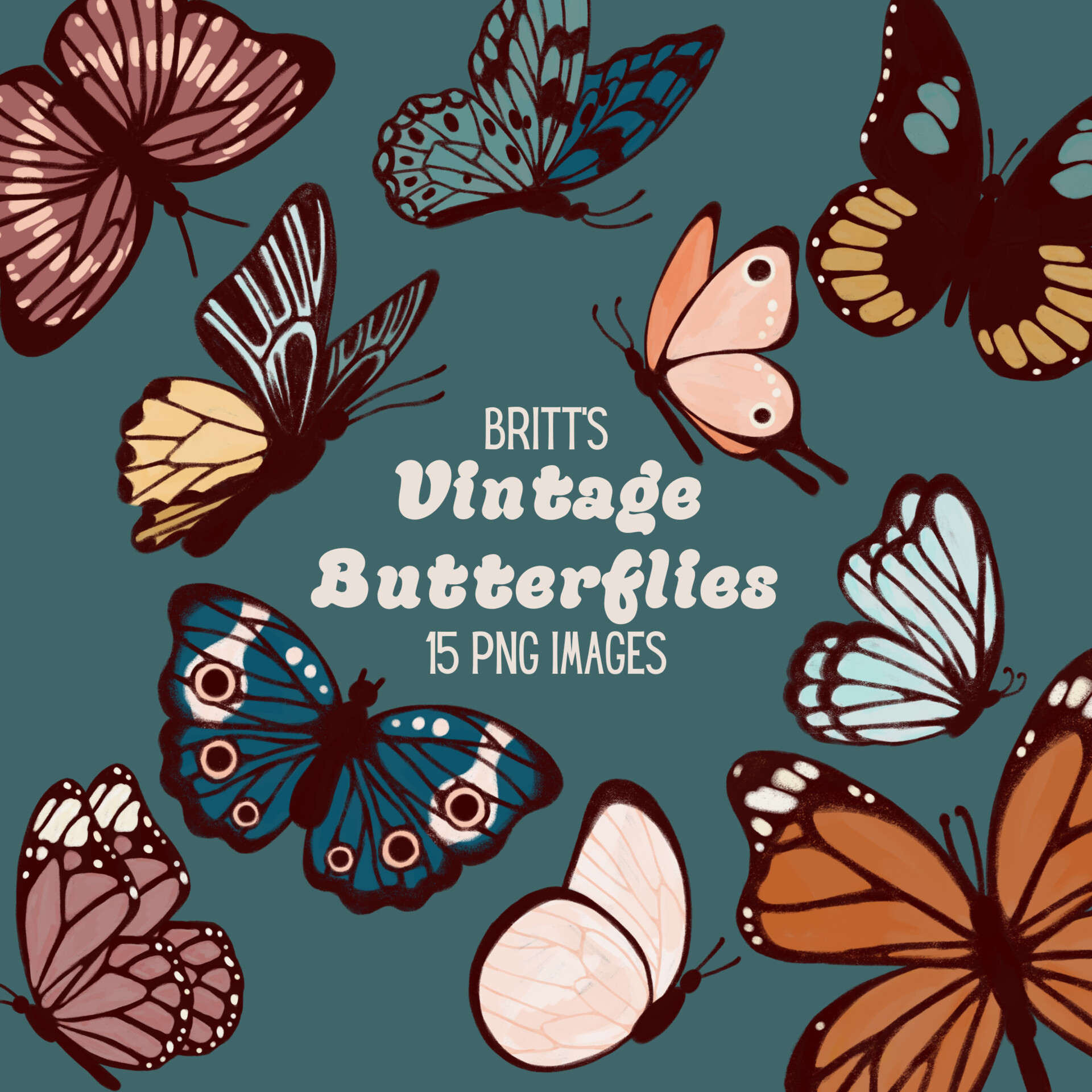 Vintage Butterfly Clip Art
