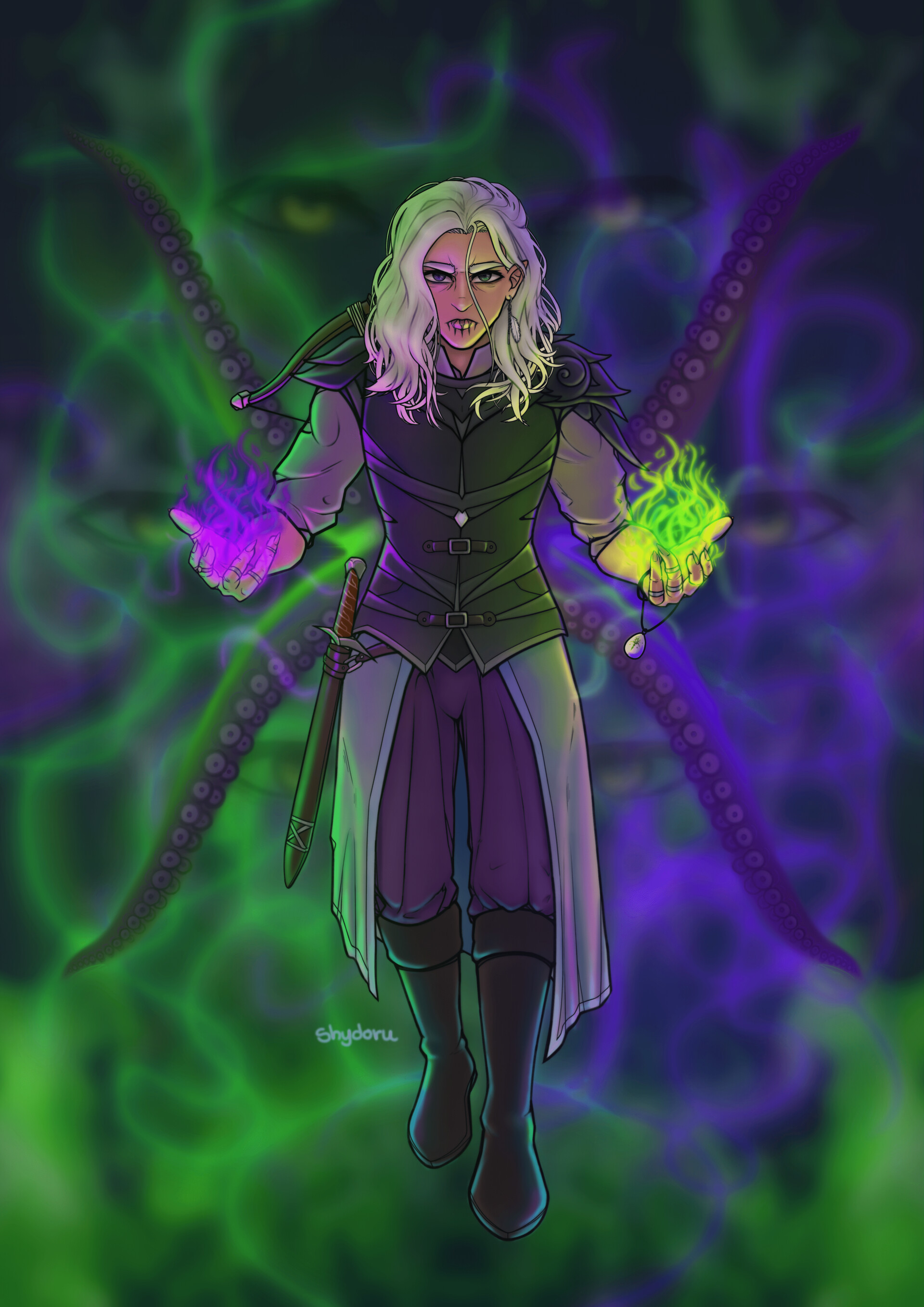 ArtStation - Half Elf Warlock: The Great Old One