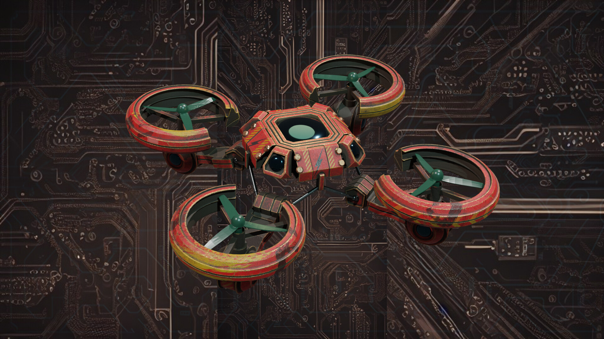 ArtStation - Red Quadrocopter