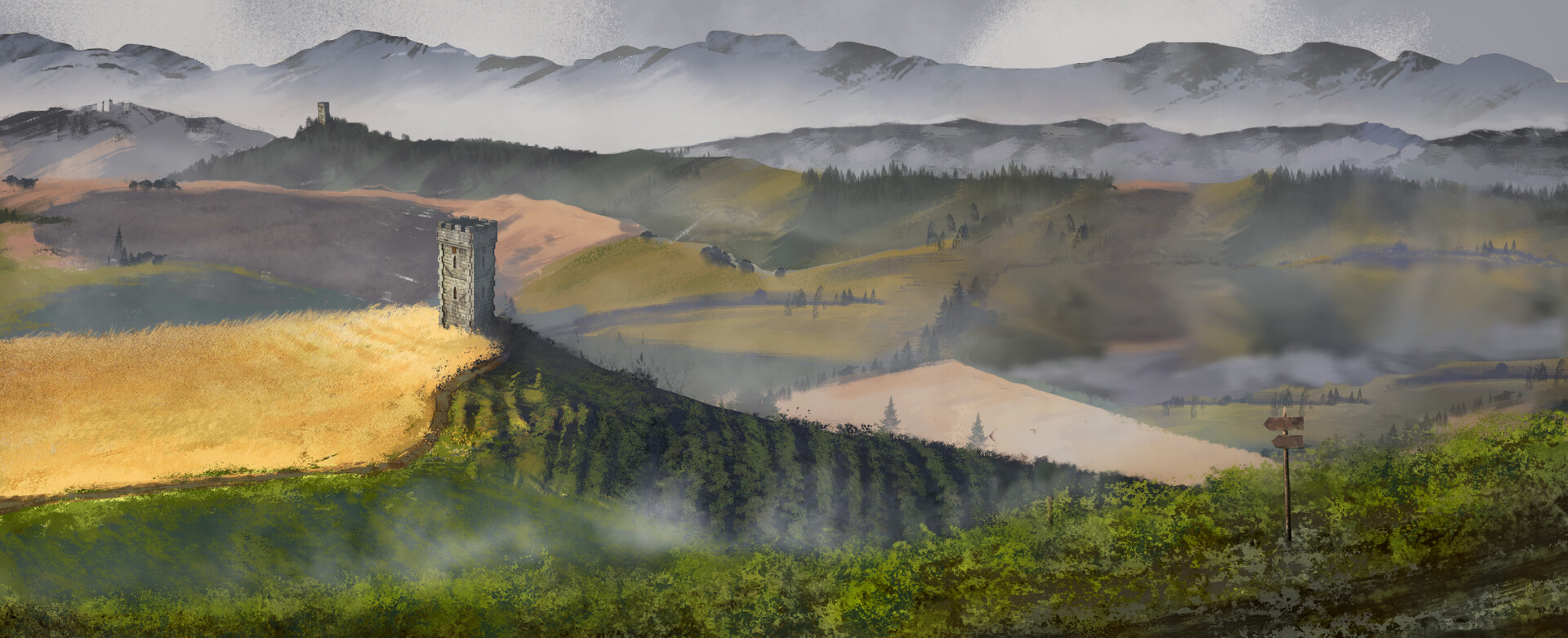 ArtStation - Medieval landscape - concept art