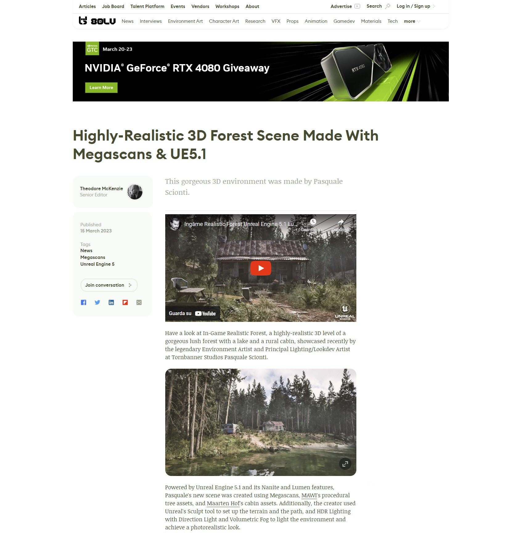 Pasquale Scionti - Ingame Realistic Forest Unreal Engine 5.1 Lumen Nanite