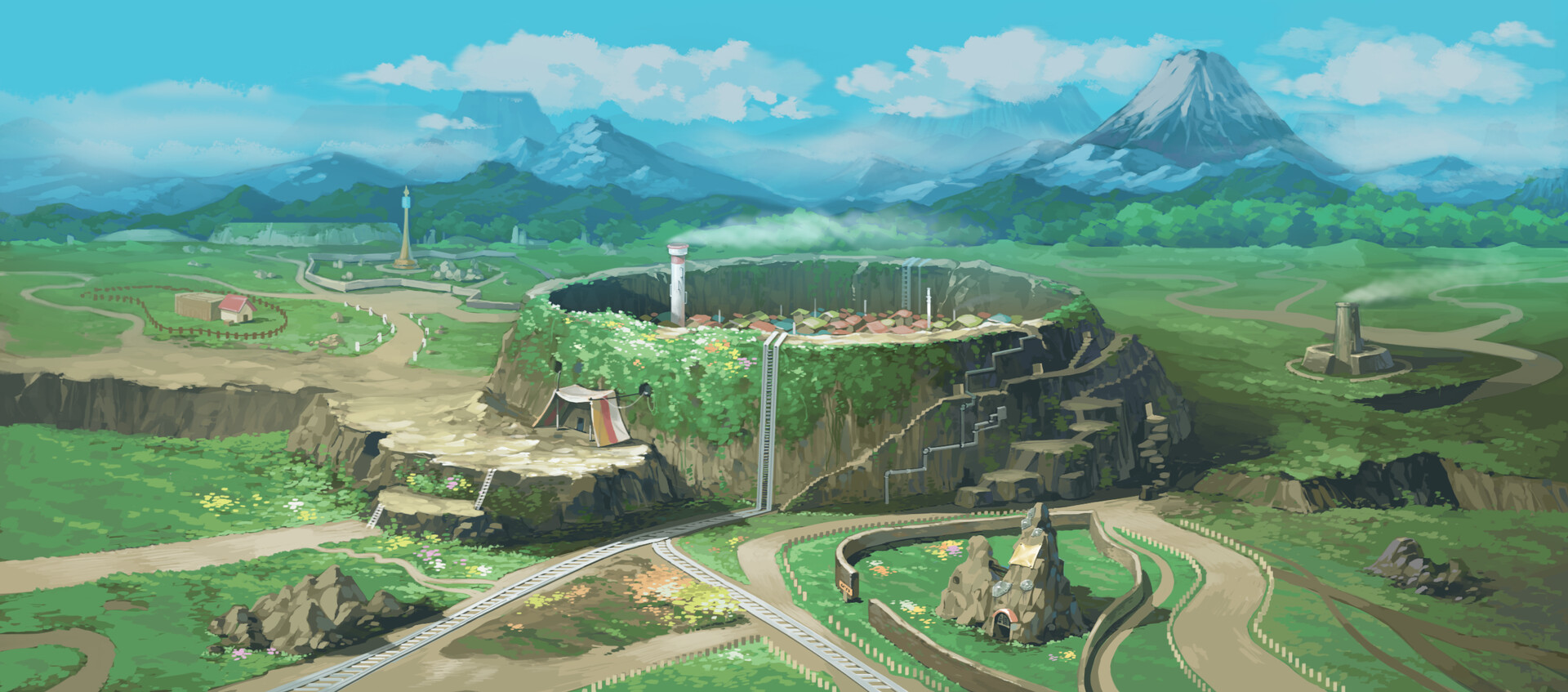 ArtStation - A crater village