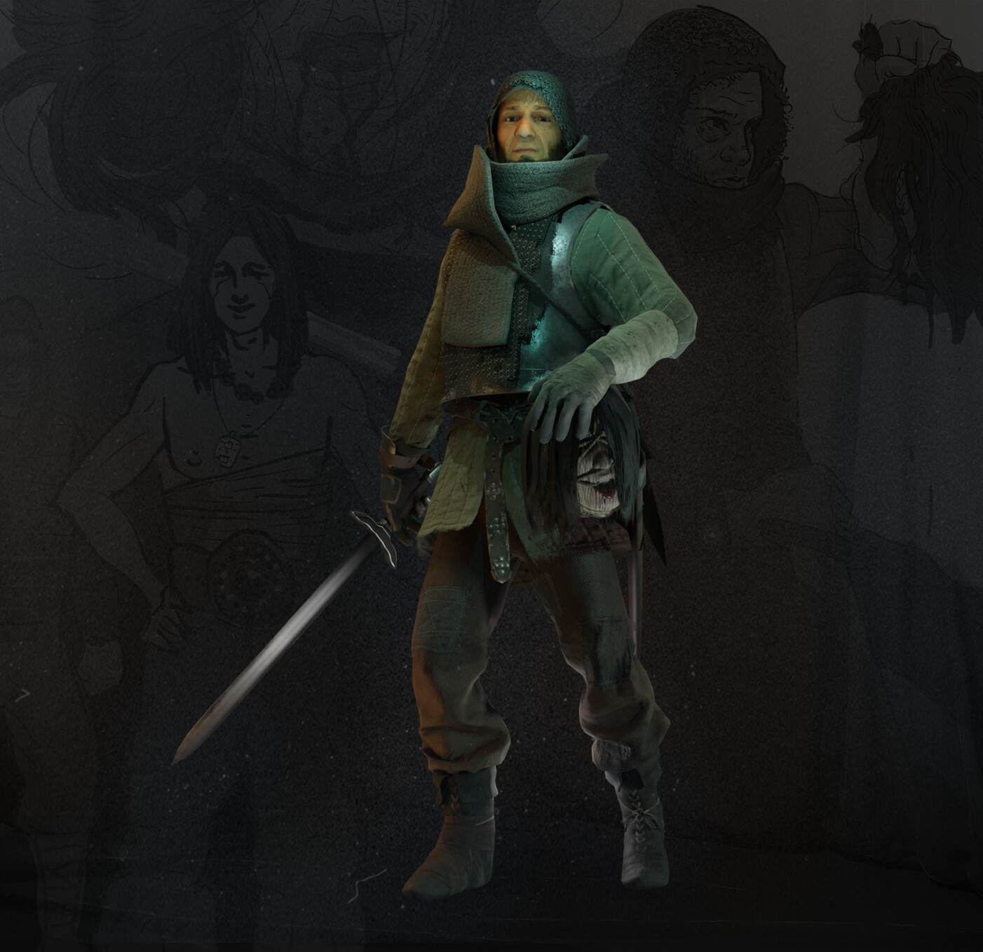 ArtStation - Medieval head hunter