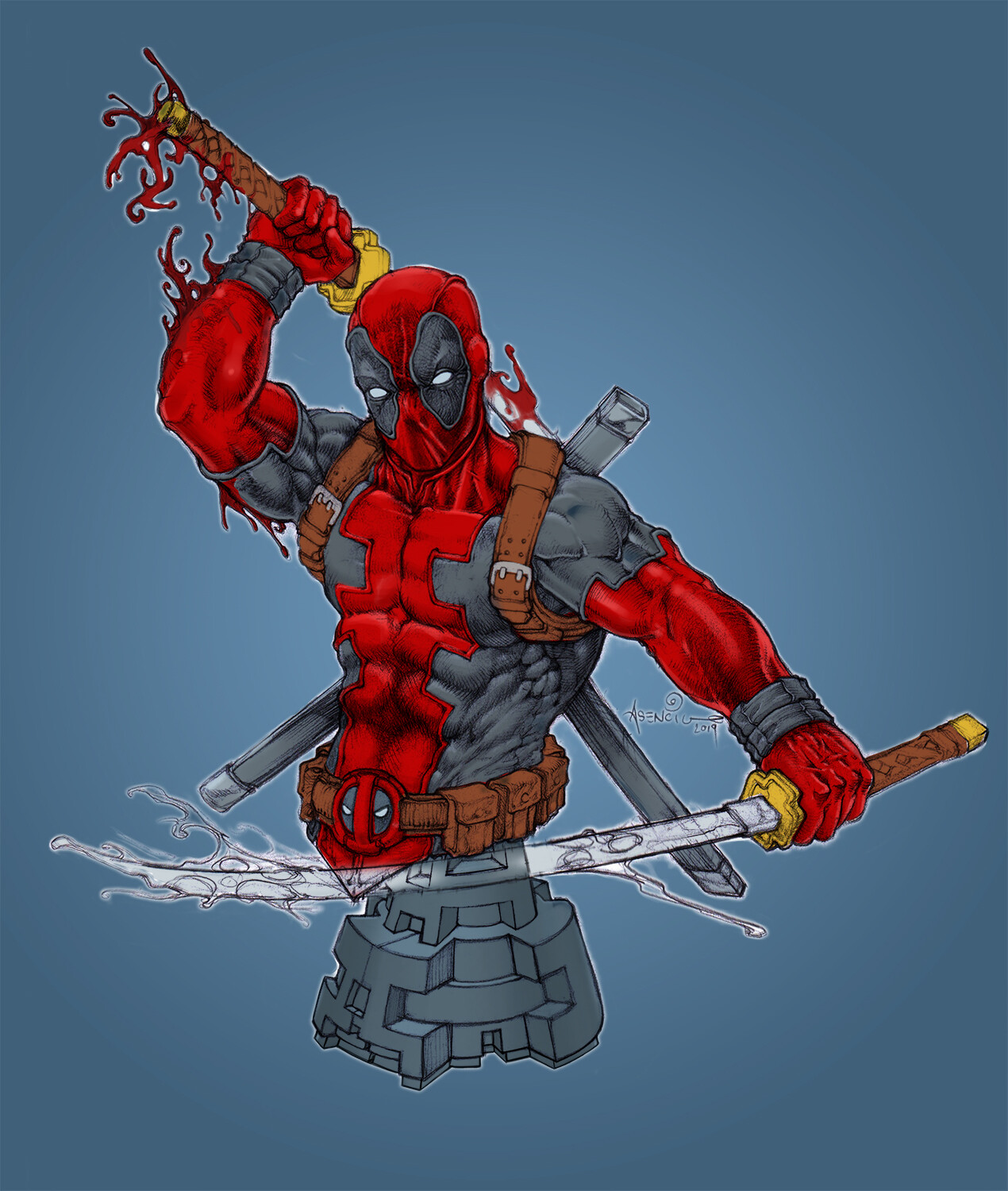 Nelson Asencio - Deadpool Bust Design
