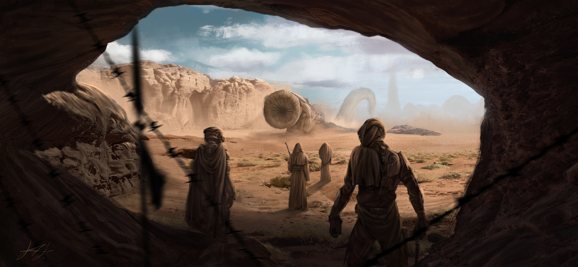 ArtStation - Dune Fan Concept Art: Encounter with the Sandworm