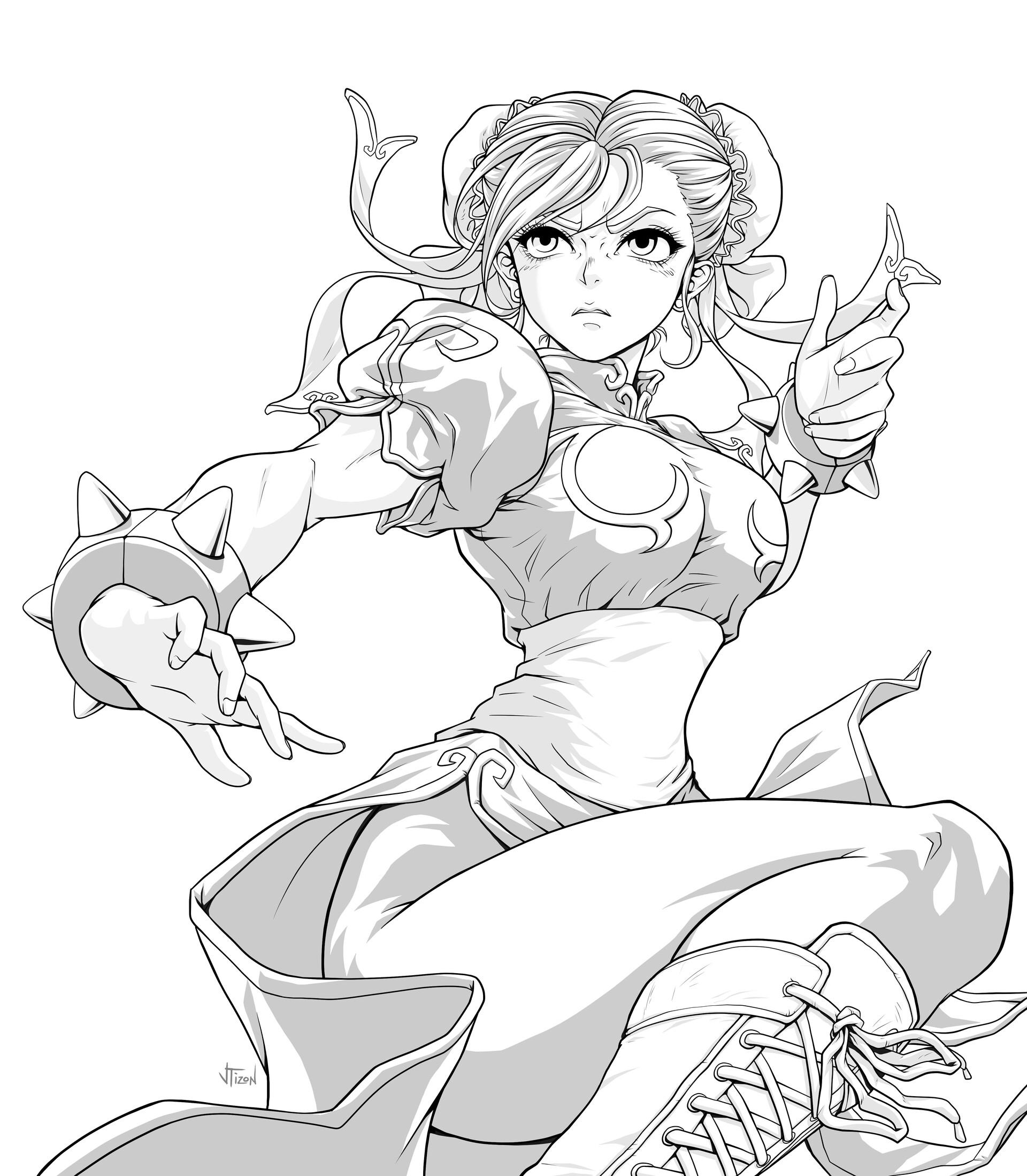 chun li street fighter coloring pages