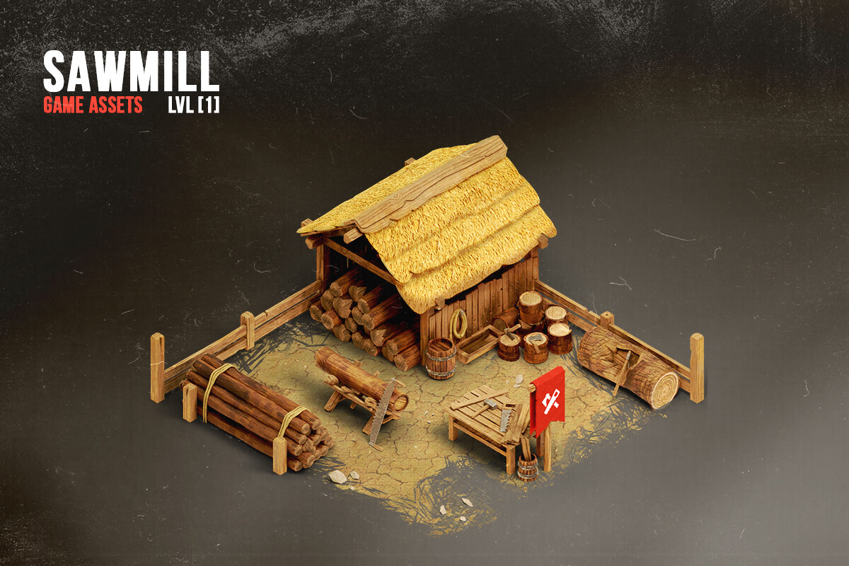 Sergey Fedotov - Game Assets \ Isometric strategy \ Sawmill lvl 1-5
