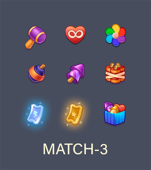 ArtStation - Match-3 icons