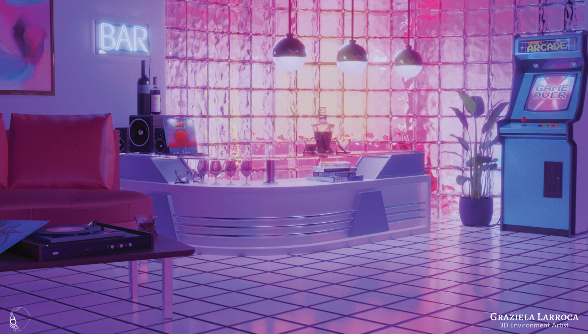 ArtStation - 3D Retro Bar
