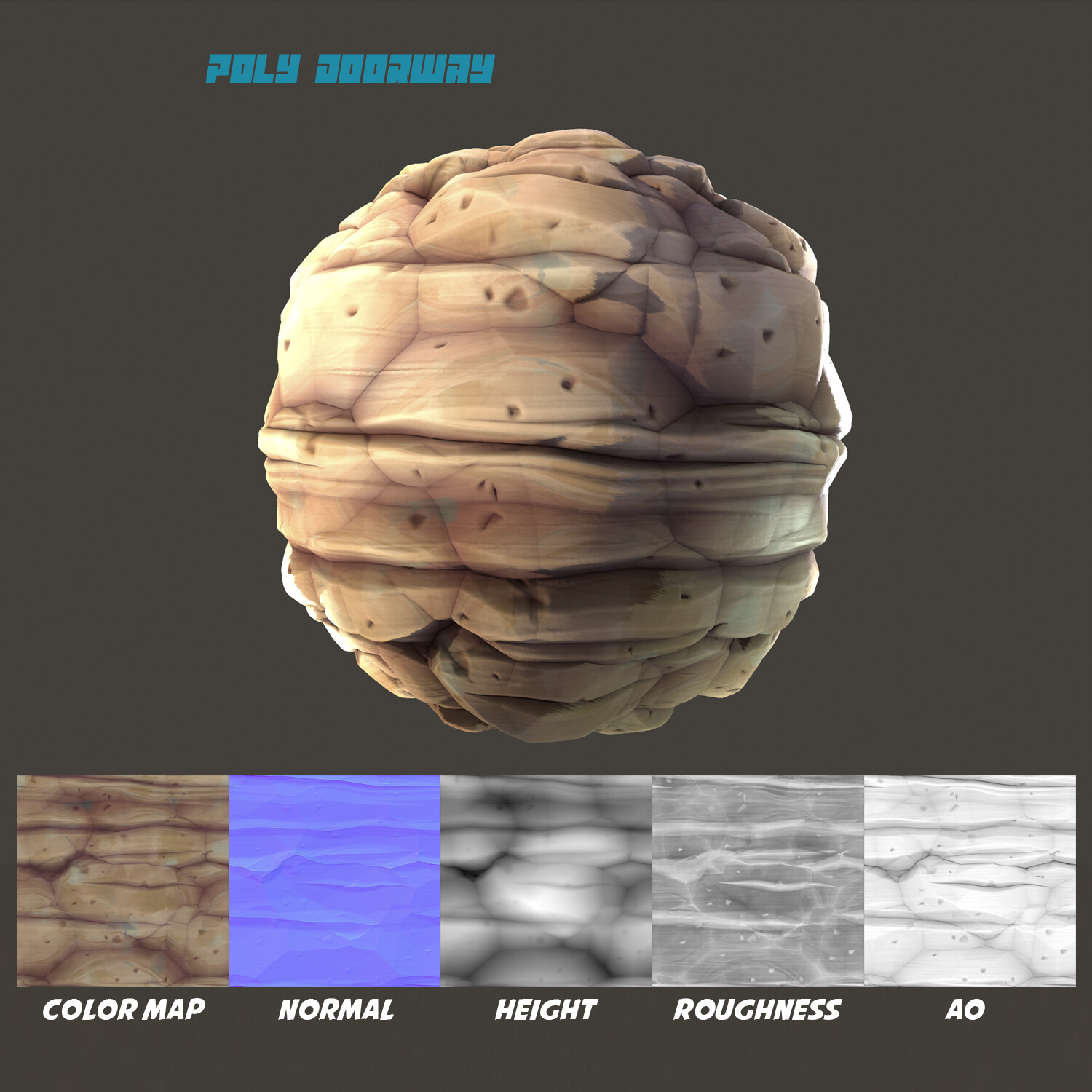 Poly Doorway - Stylized Rock - Substance 3D Designer