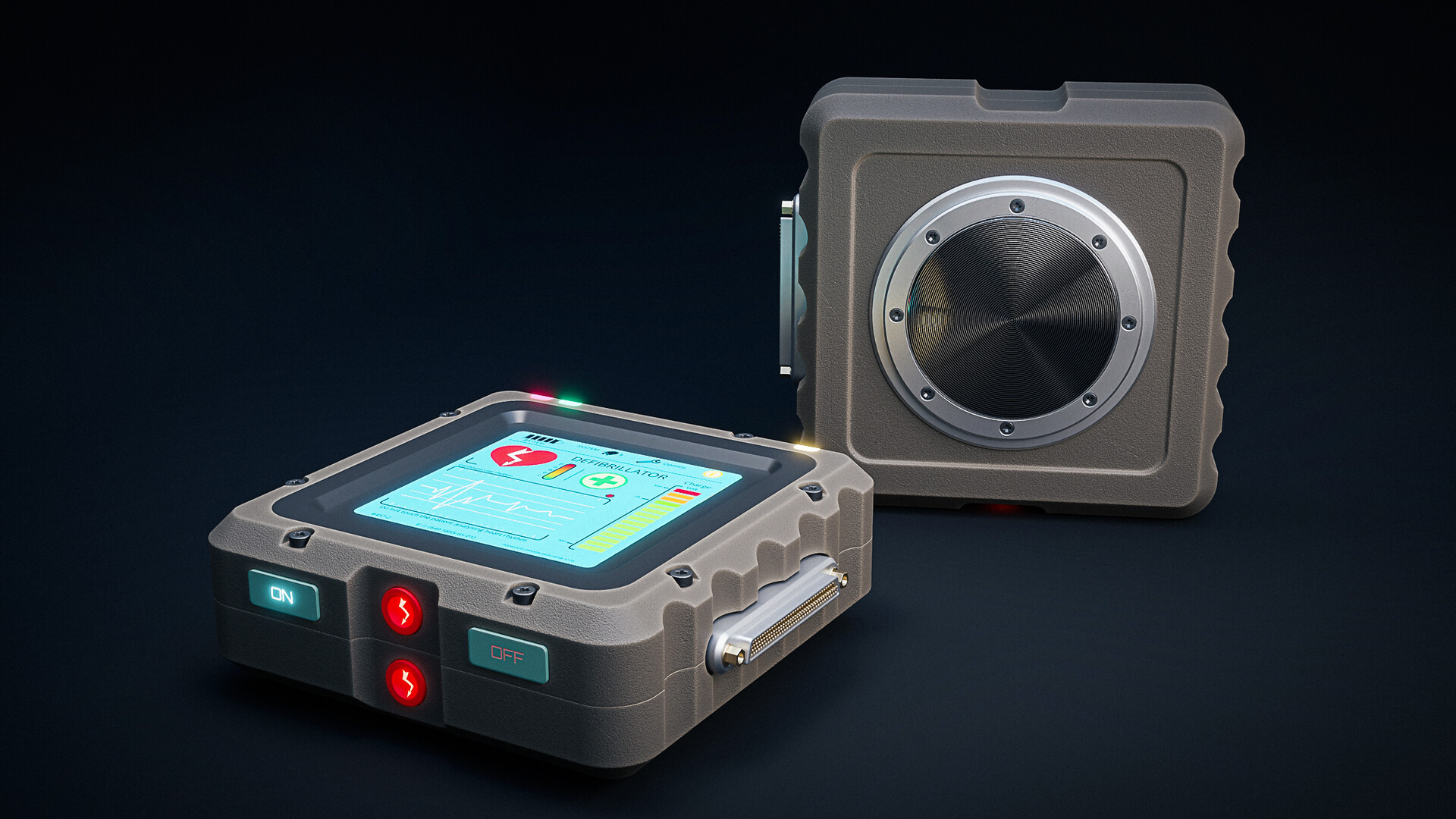 ArtStation - Defibrillator - non-destructive modeling with Blender