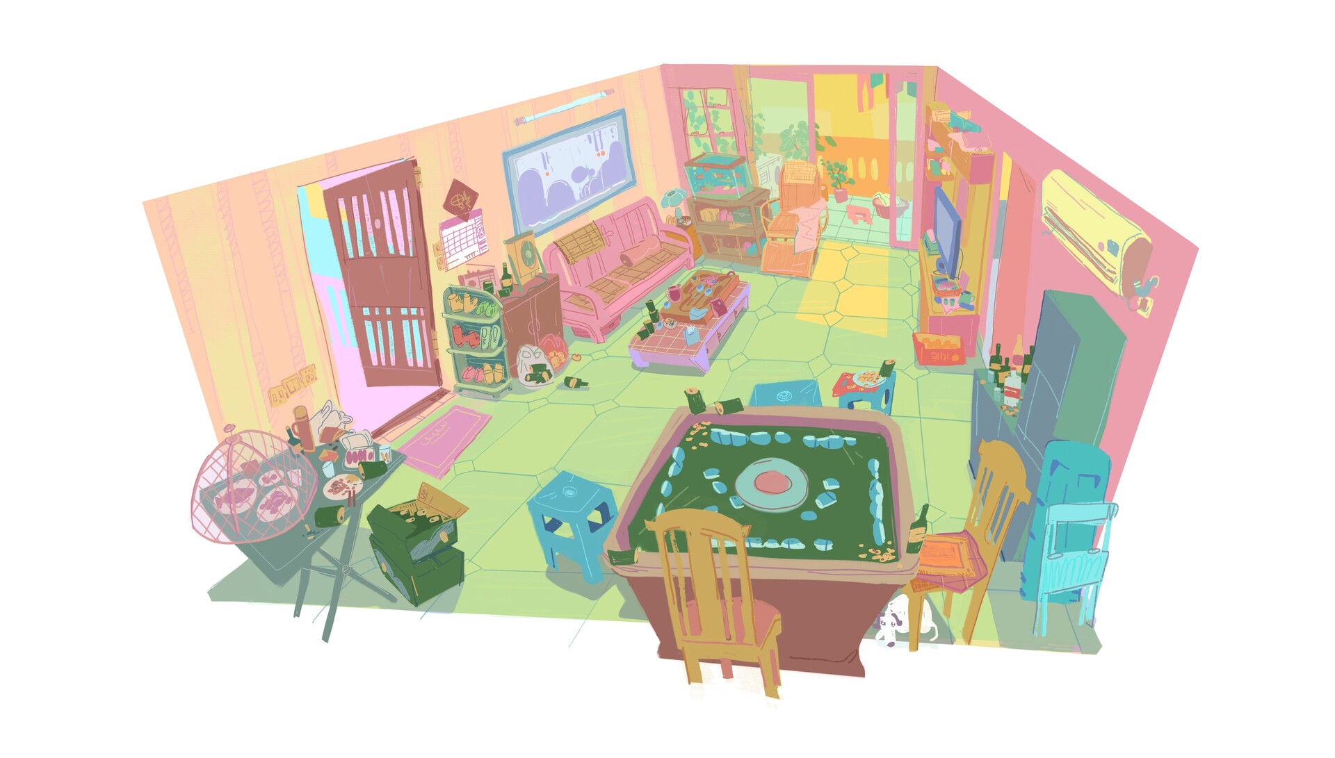 ArtStation - Chess and card room in Guangdong, China, and some essays ...