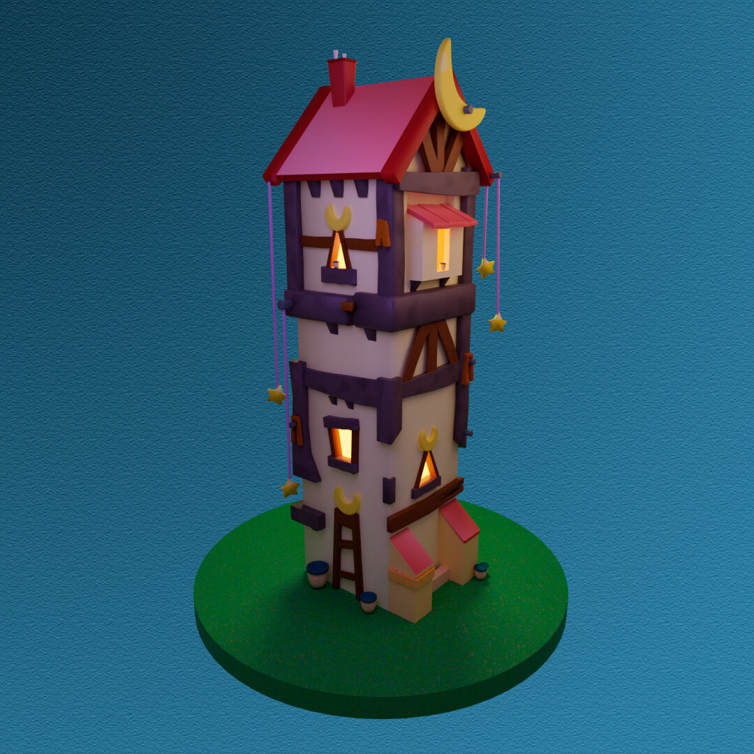 ArtStation - Cartoon Tower Building