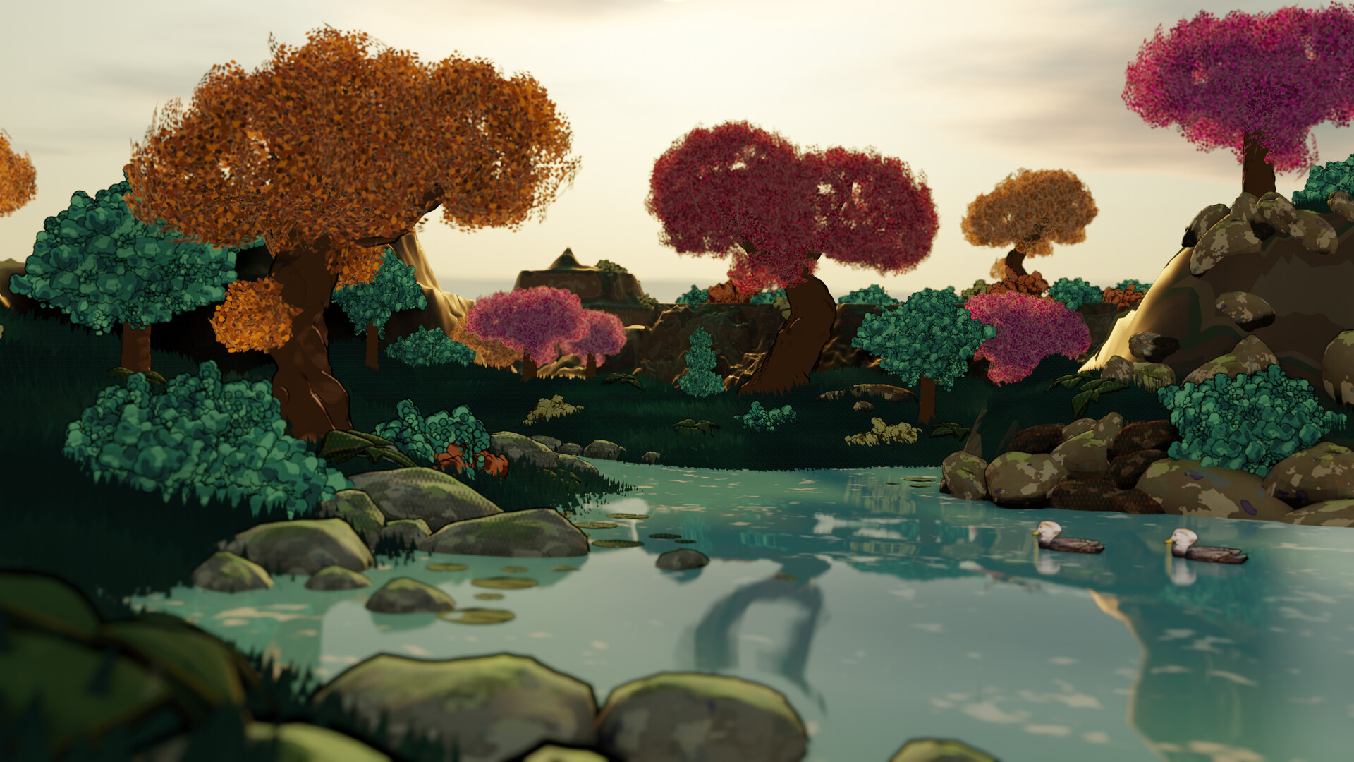 ArtStation - Stylized landscape
