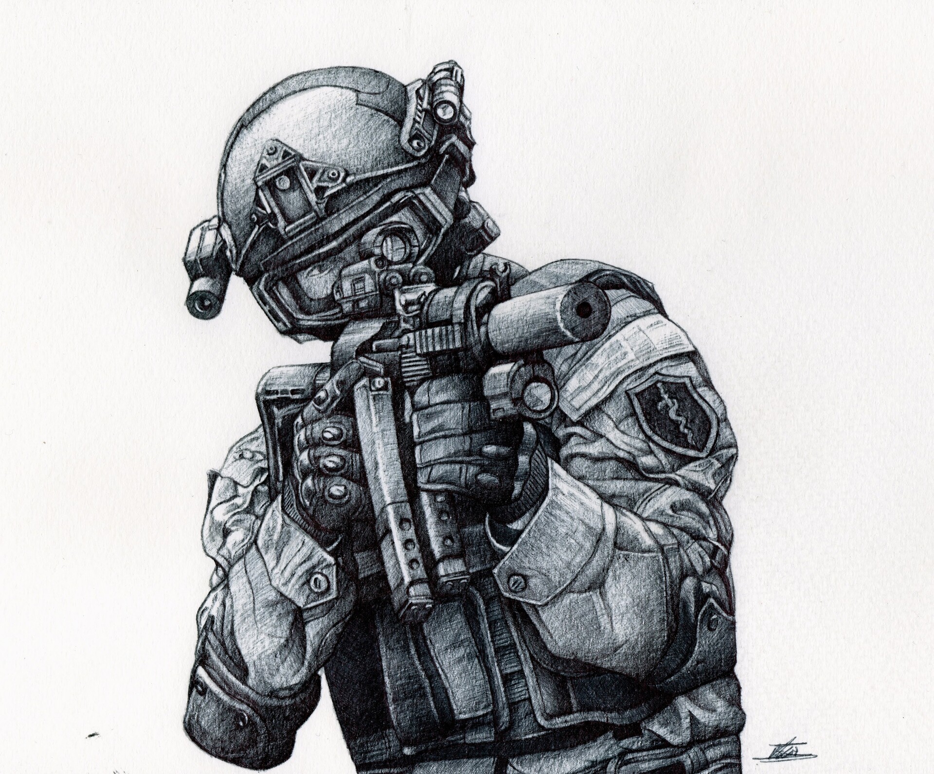 ArtStation - Soldier drawing