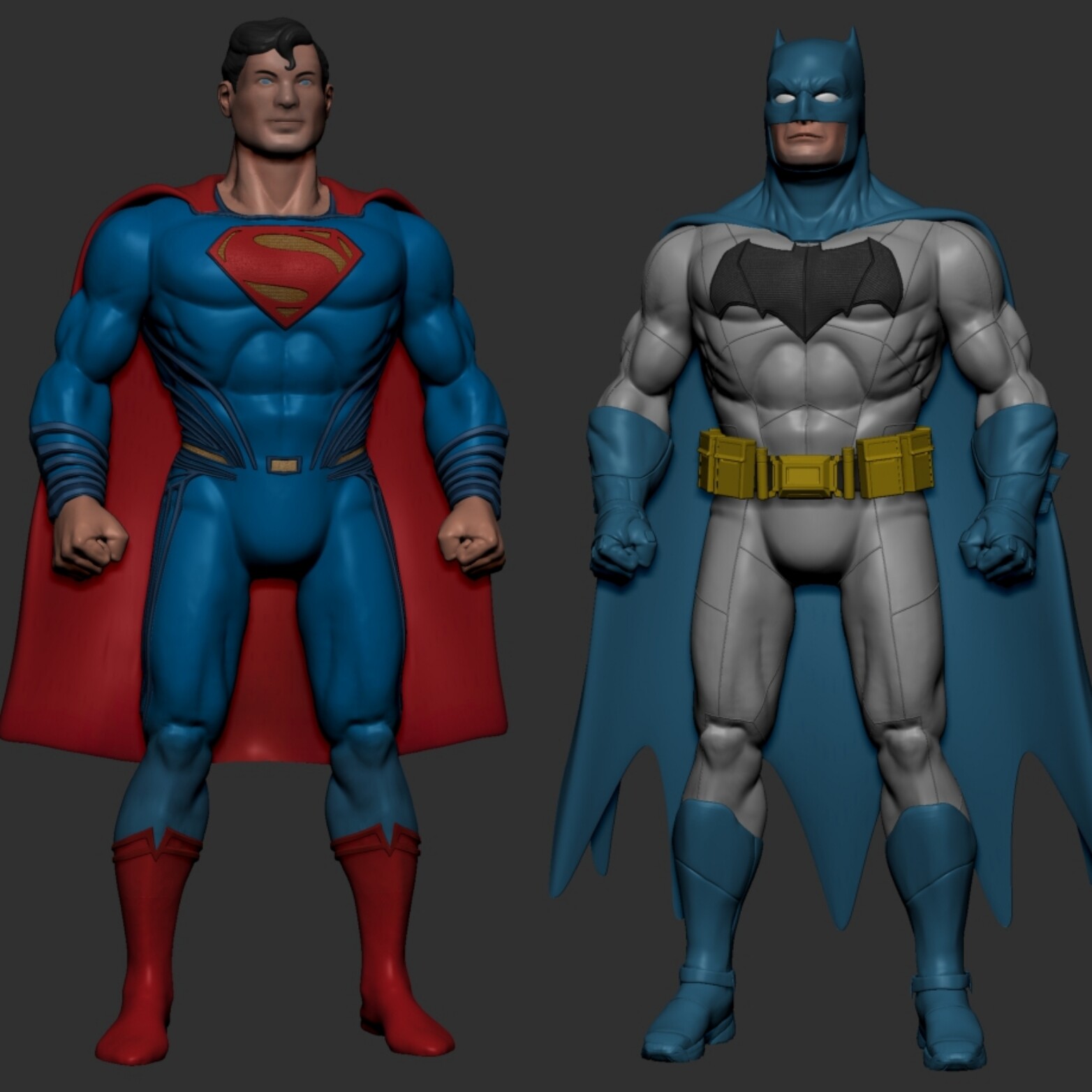 Artstation Batman V Superman Retro Superpower Figures