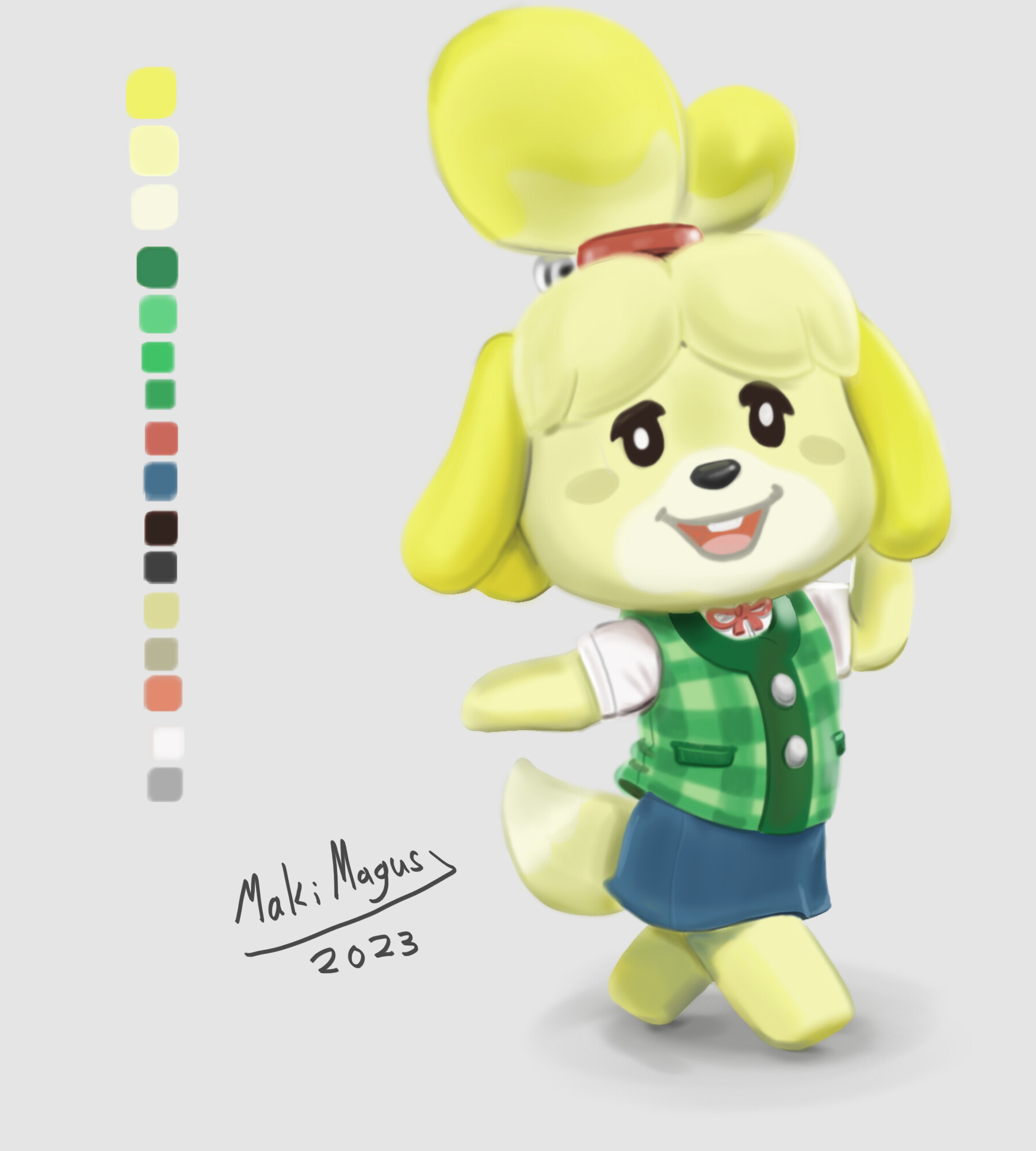 Michael Edward Mizusawa - Painting the Smash Roster day 13: Isabelle