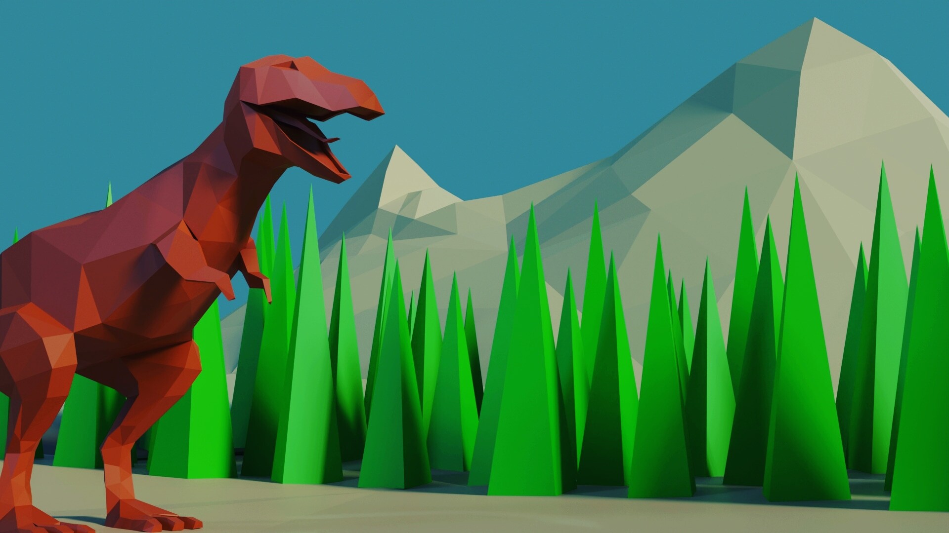 ArtStation - Low Poly T-Rex model