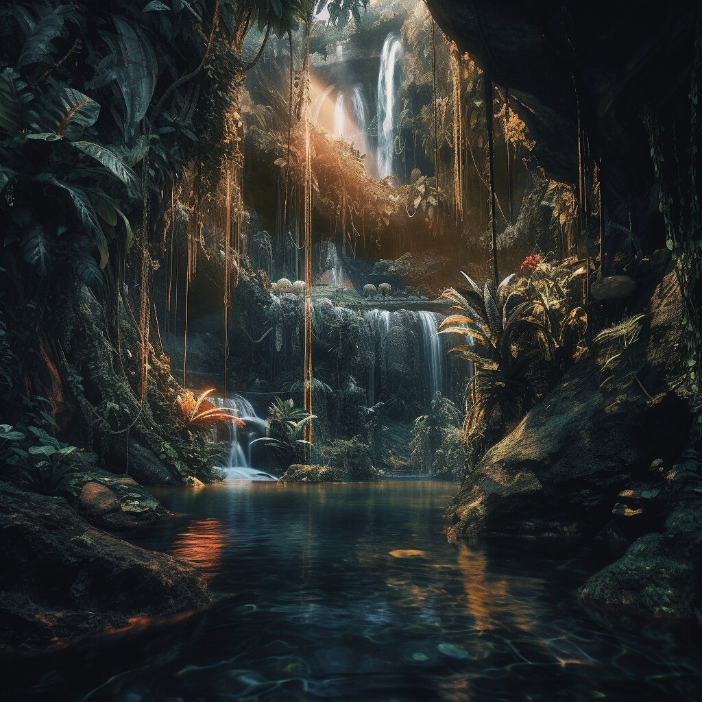 ArtStation - Secluded Tropical Waterfalls. By Nephilim Dro'Beats