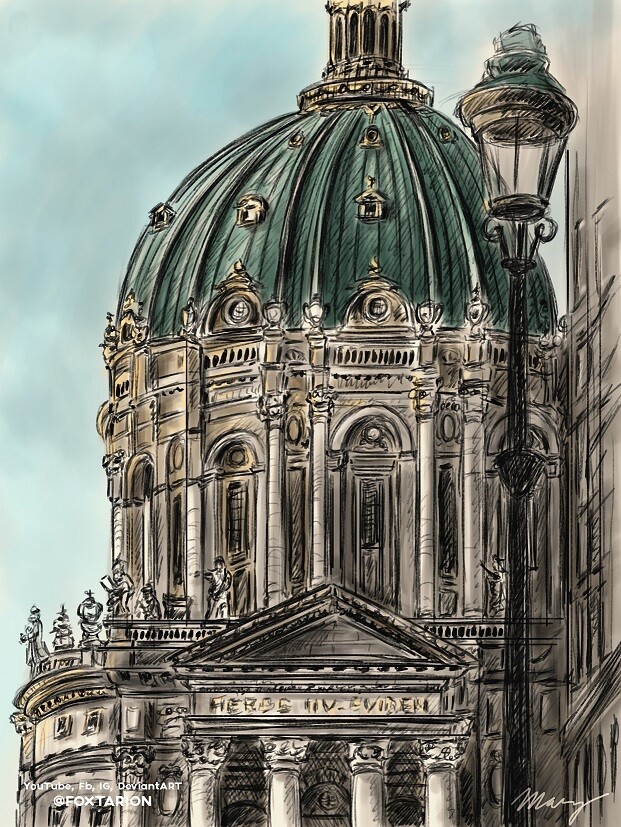 ArtStation - Digital Art - sketch of a cathedral dome