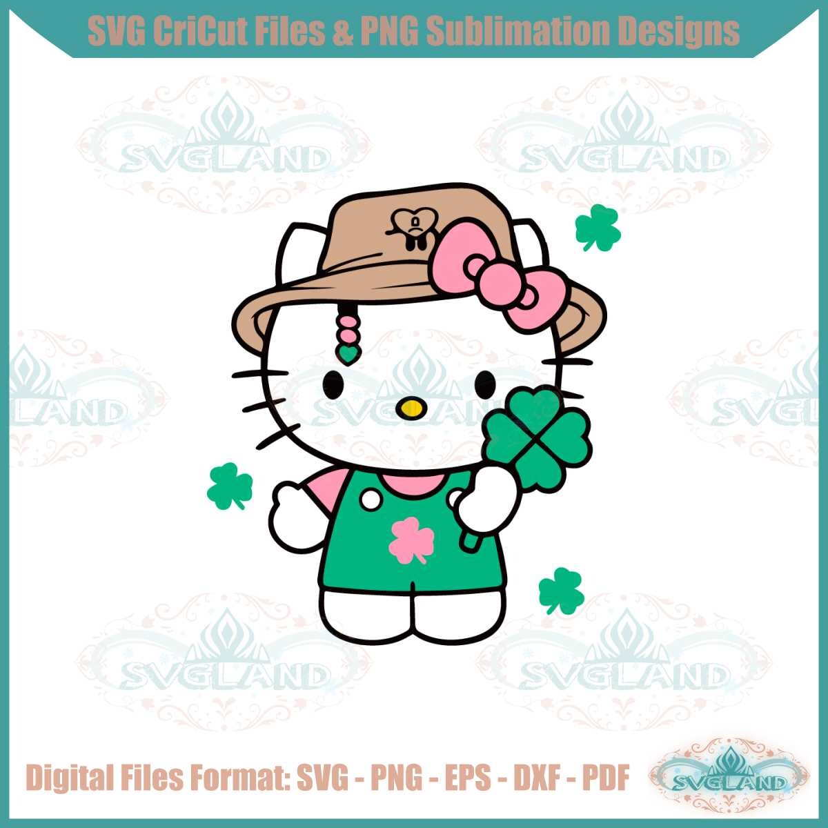 ArtStation - Benito’s Luckiest Clover St Patrick’s Day Hello Kitty SVG ...