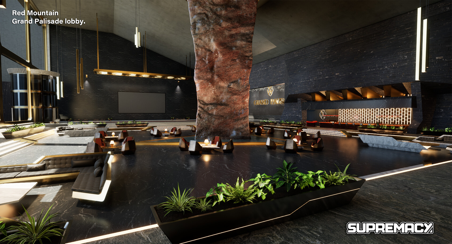 ArtStation - Red Mountain Grand Palisade lobby.