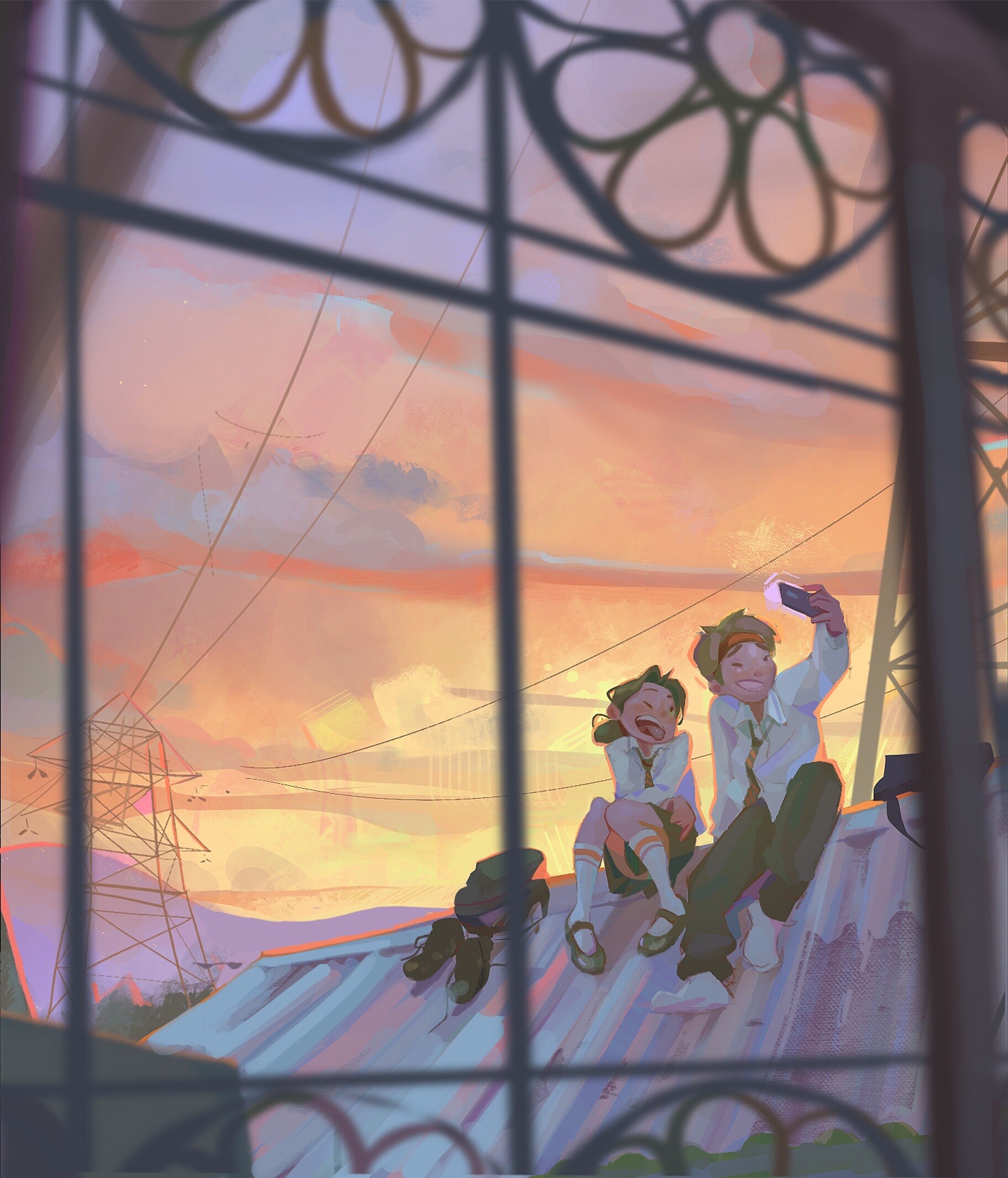 ArtStation - Rooftop Sunset