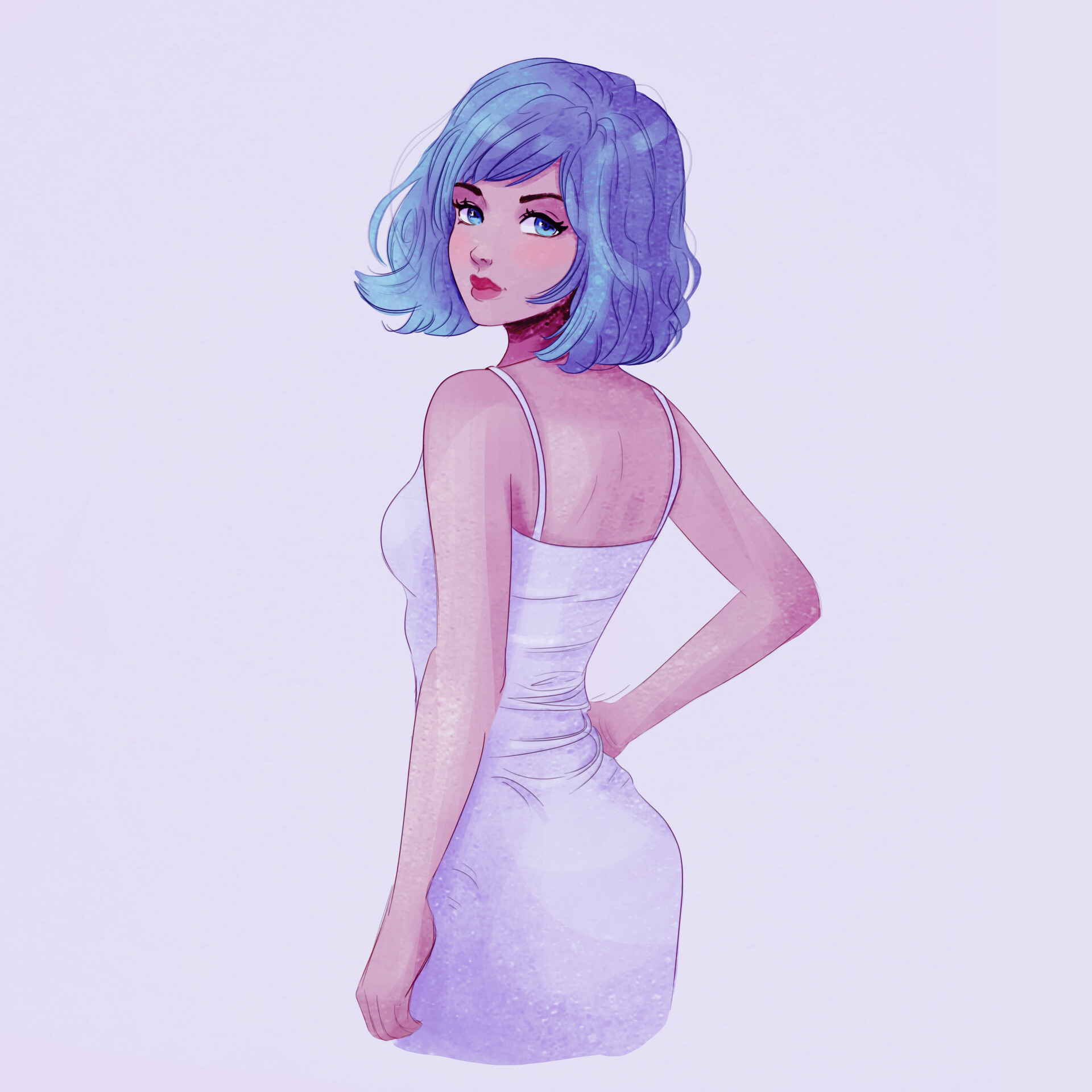 how to draw realistic blue hair