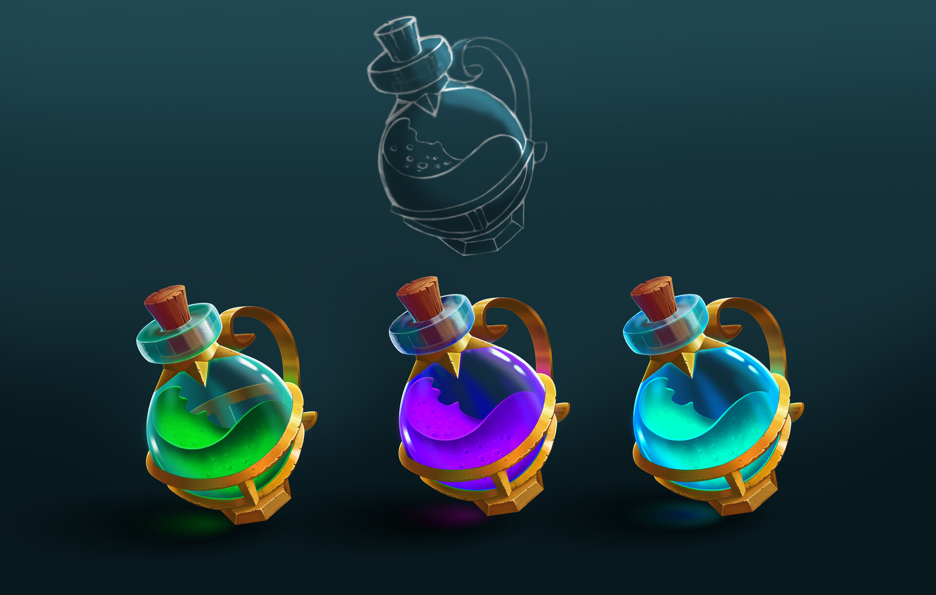 ArtStation - Magic_Spell_Bottle