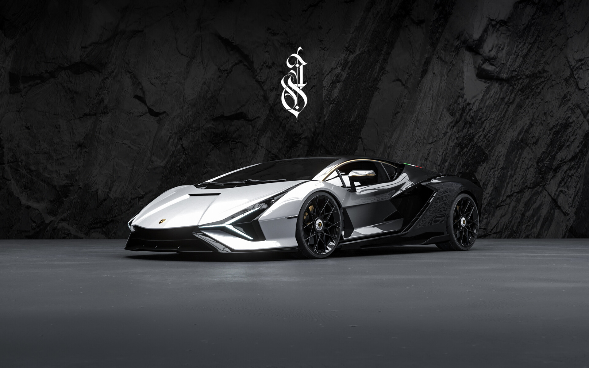 White Lamborghini Black Rims Wallpaper