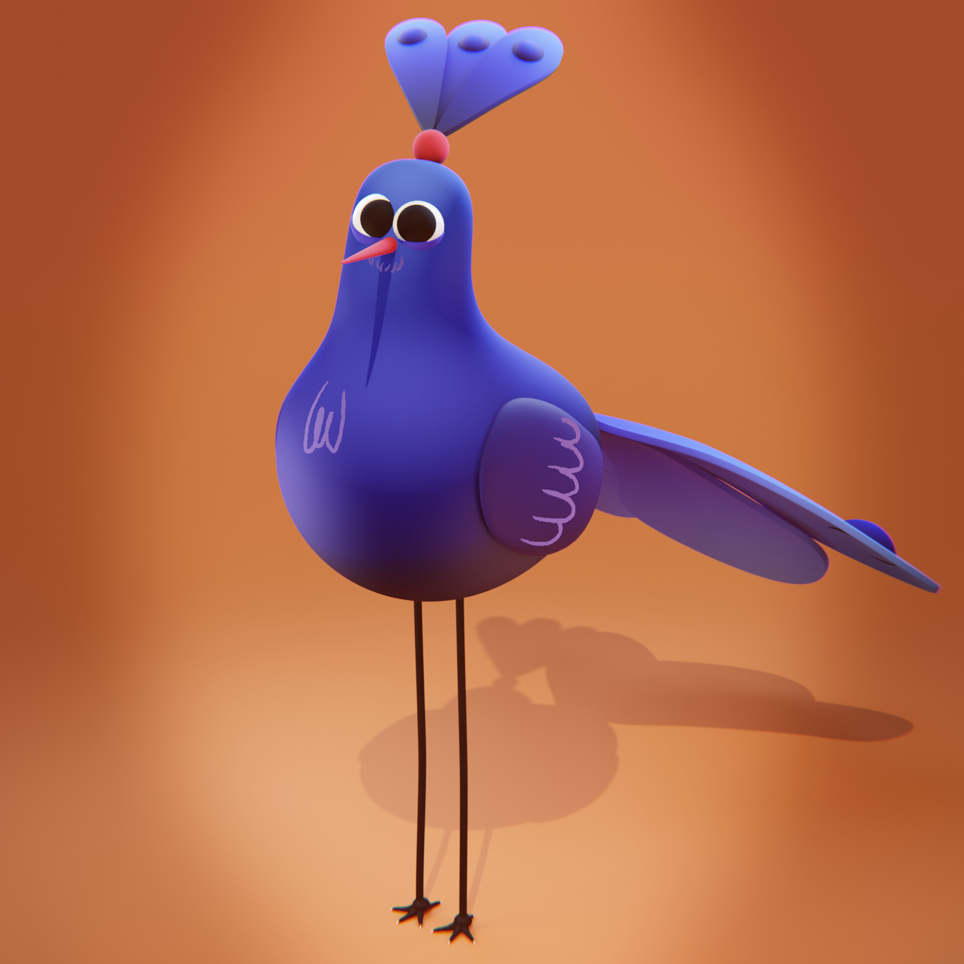 ArtStation - Stylized Blue bird