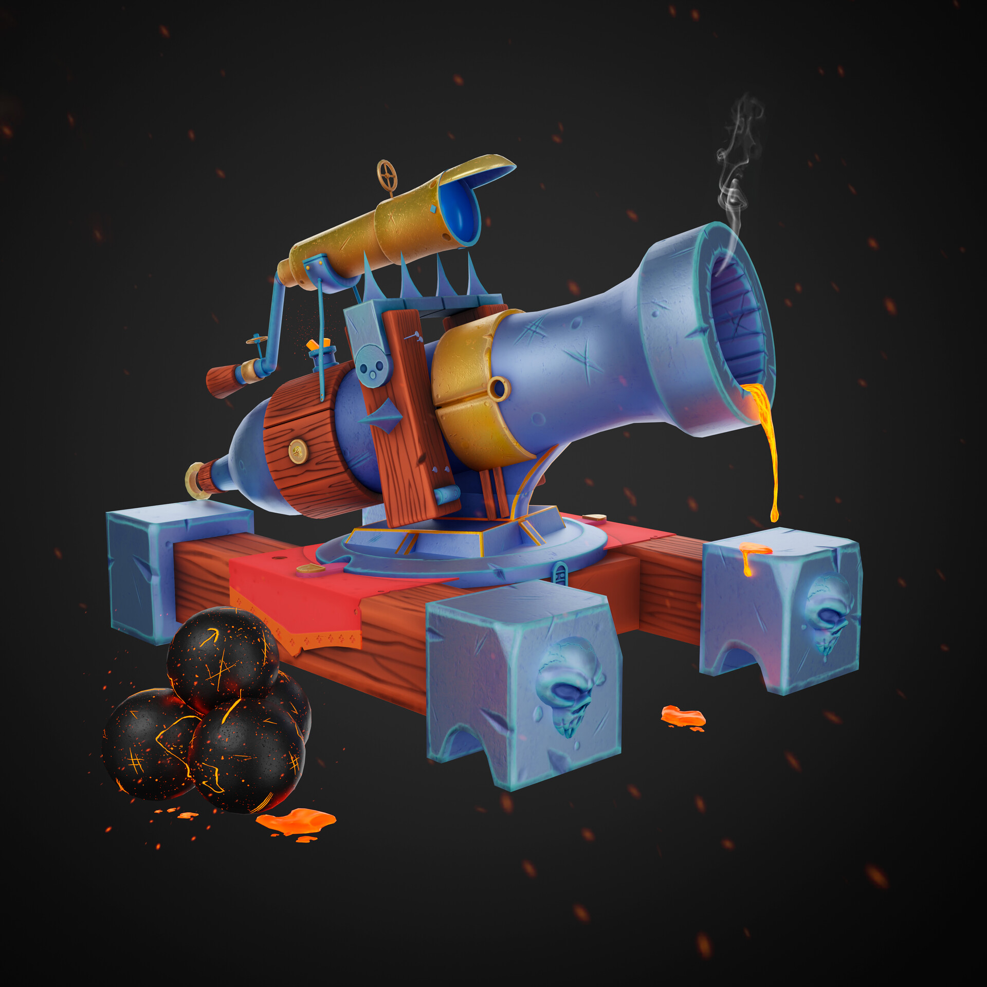 ArtStation - Stylized Cannon - Cañon Estilizado