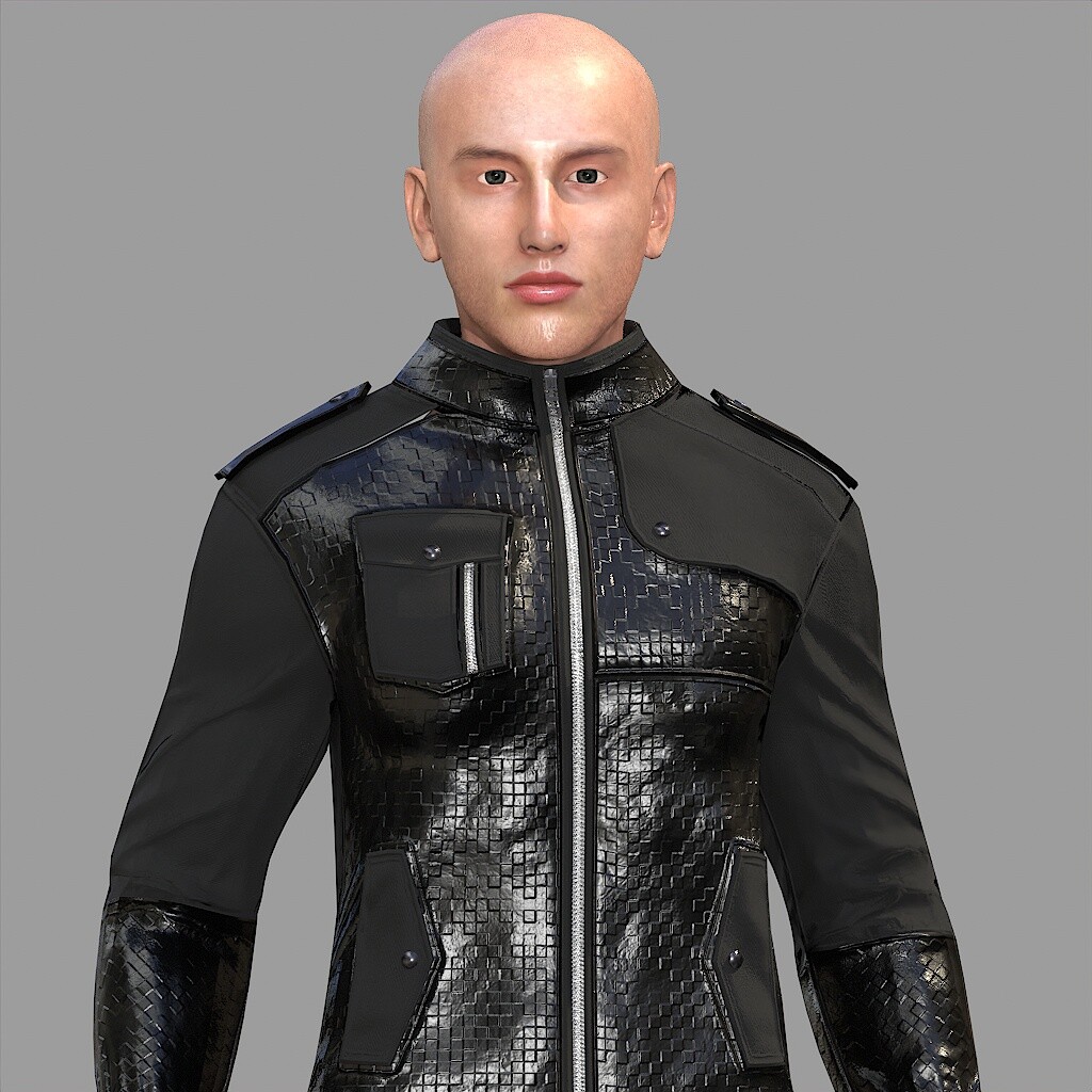 ArtStation - Street man in leather black jacket and sport pants. Game ...