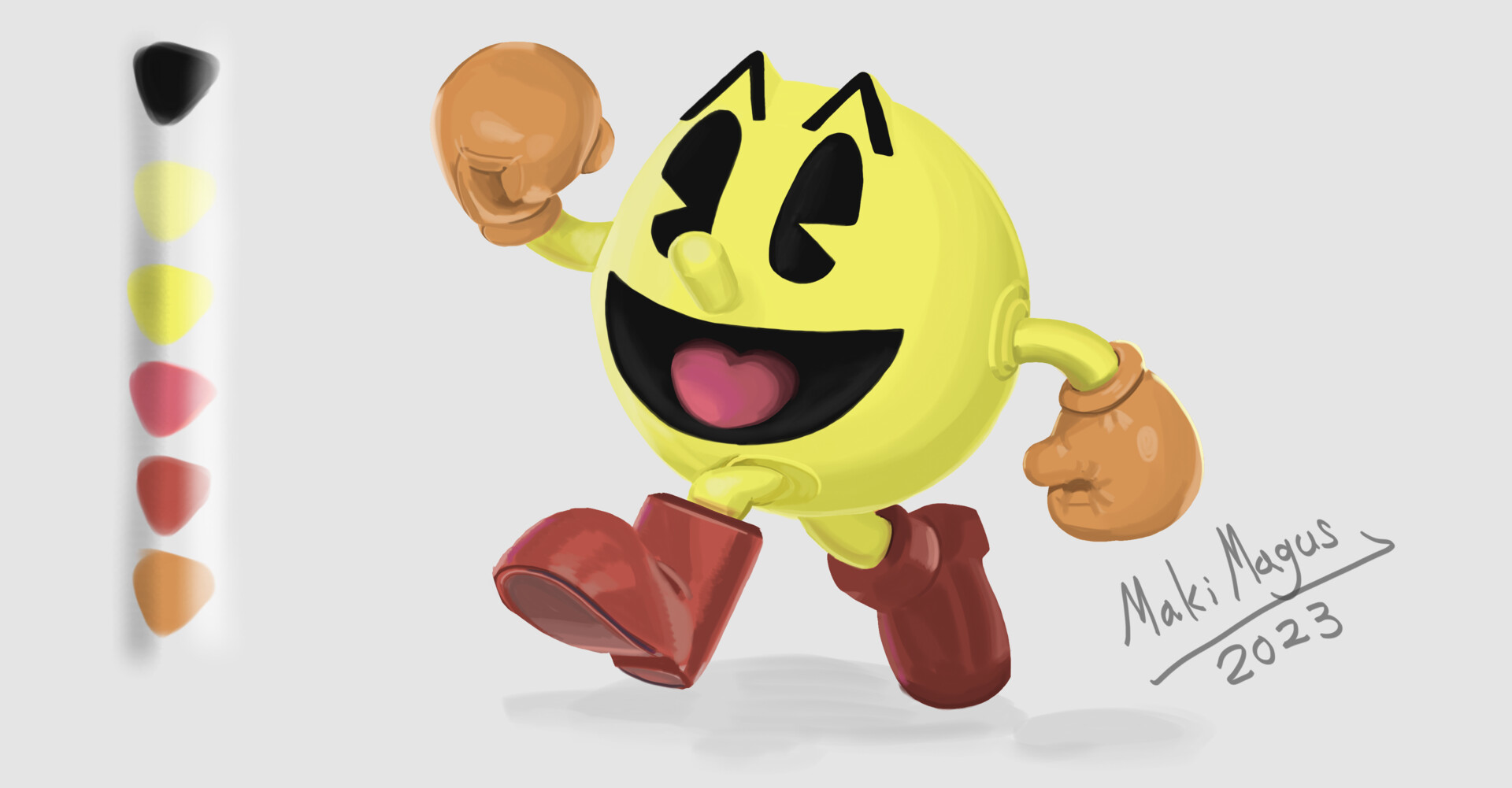 ArtStation - Painting the Smash Roster day 15:Pac-Man