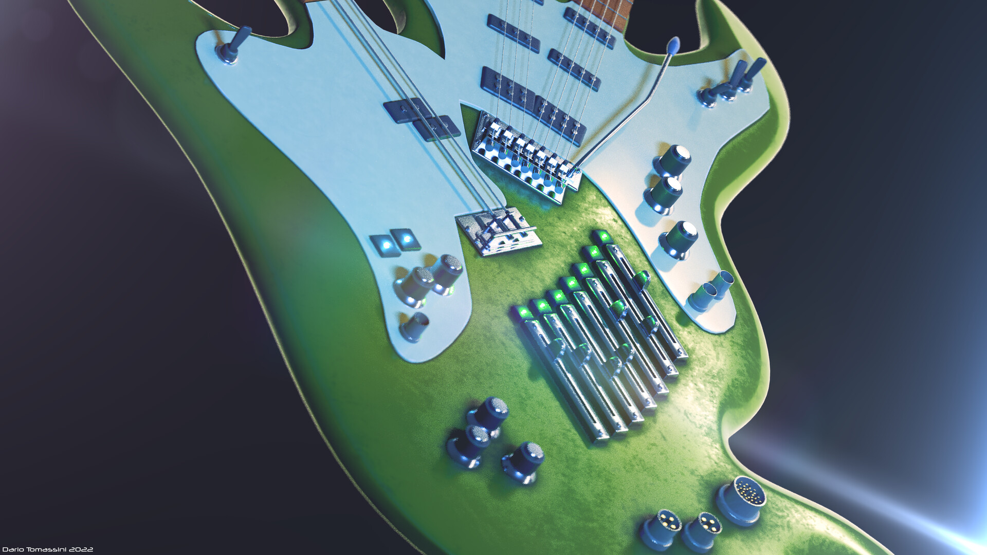 ArtStation - Three-necked guitar from Animusic - Future Retro