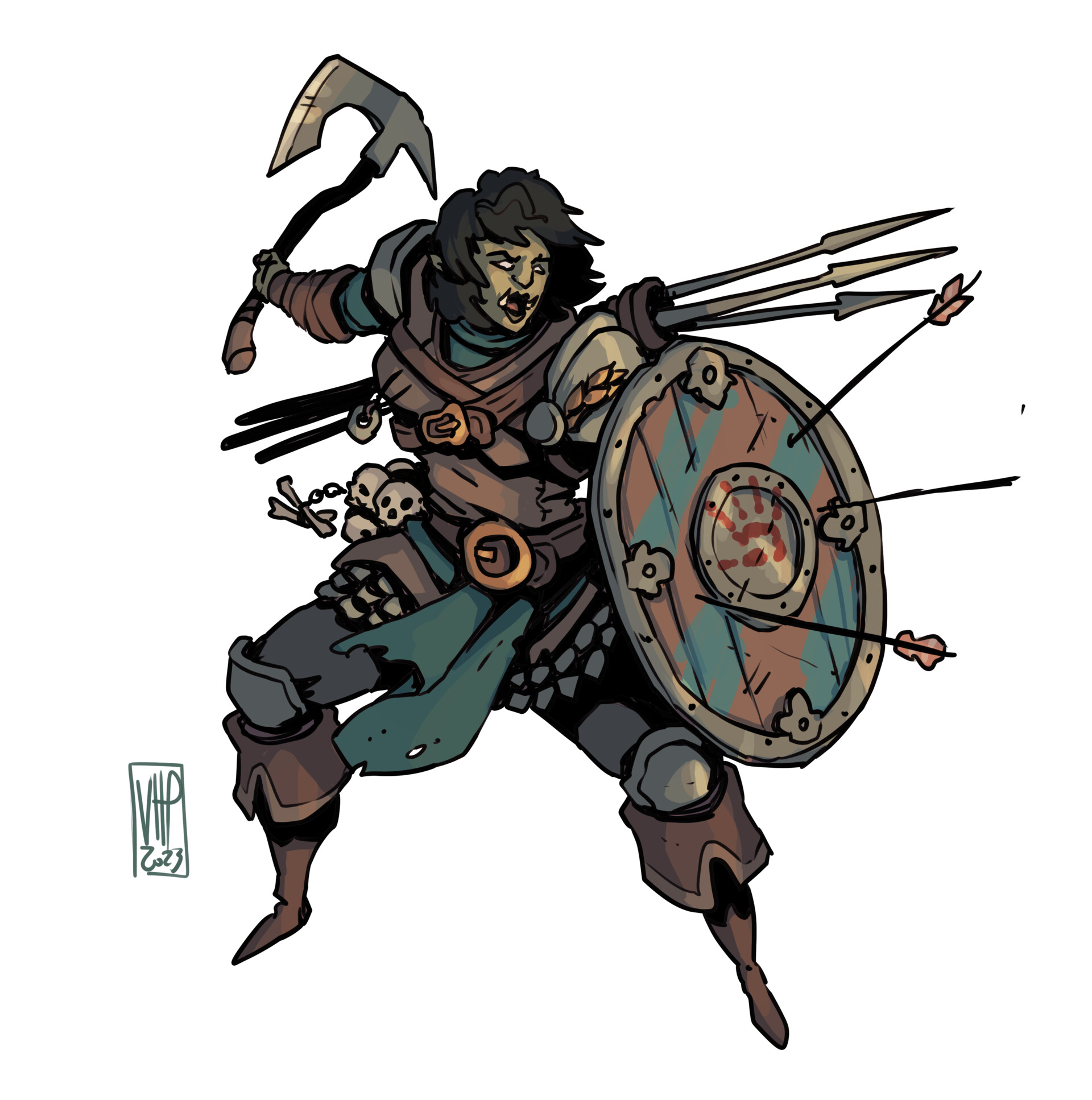 ArtStation - Tash, half orc barbarian