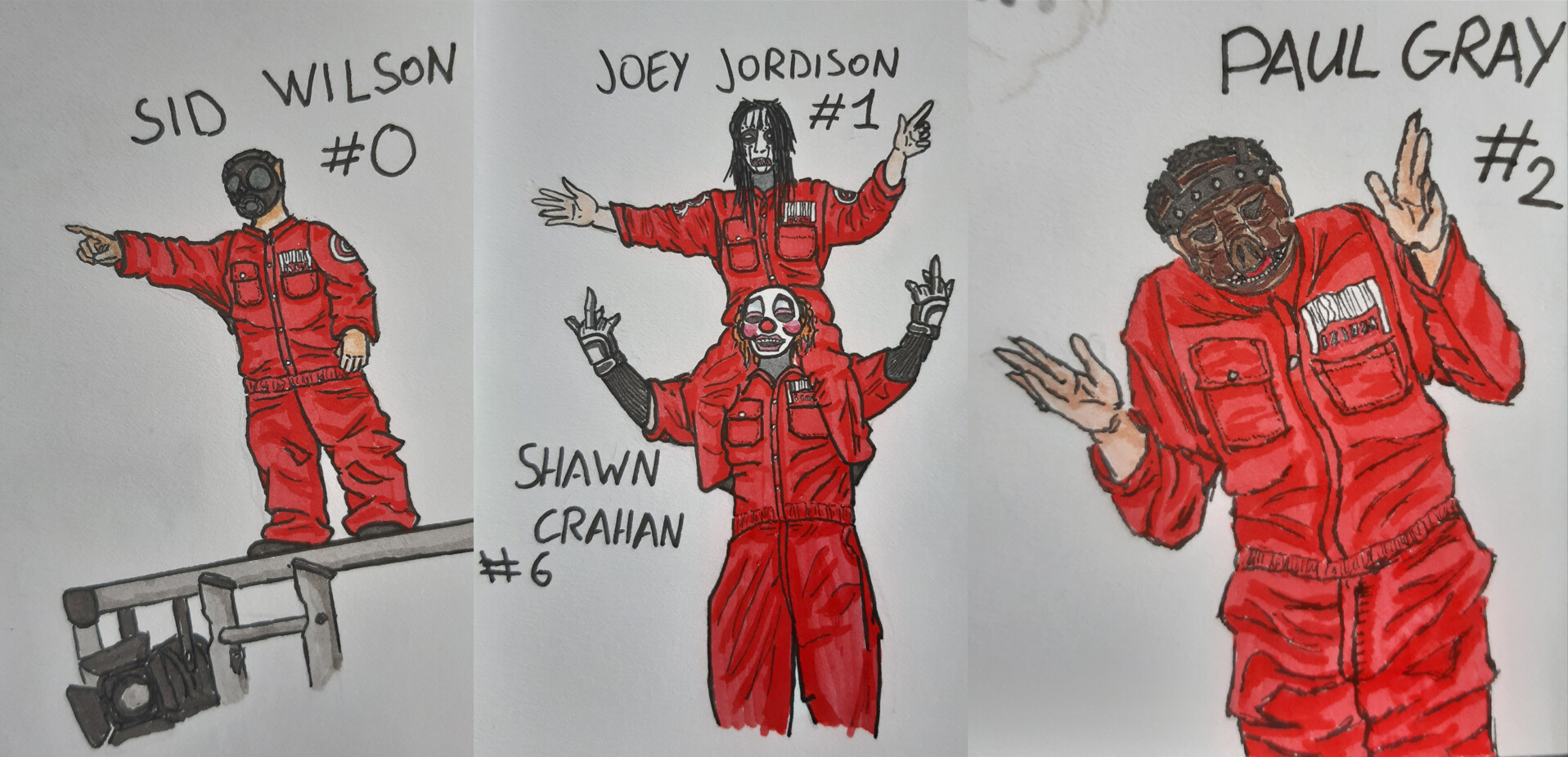 ArtStation - Slipknot Red Jumpers - Pen and Ink