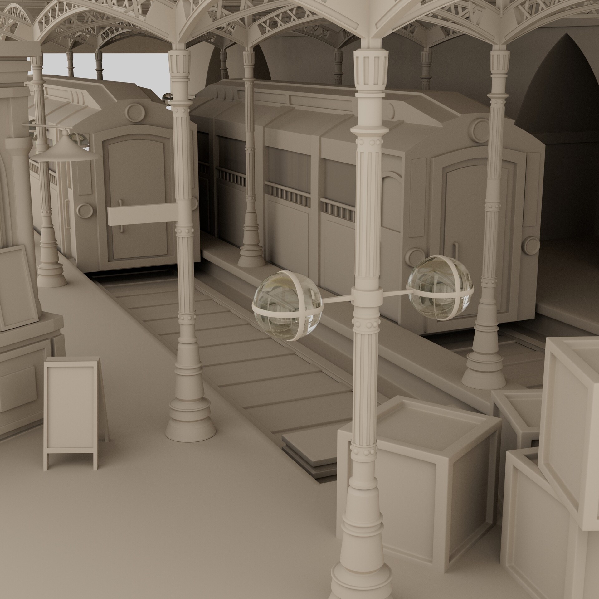 ArtStation - Old English train station