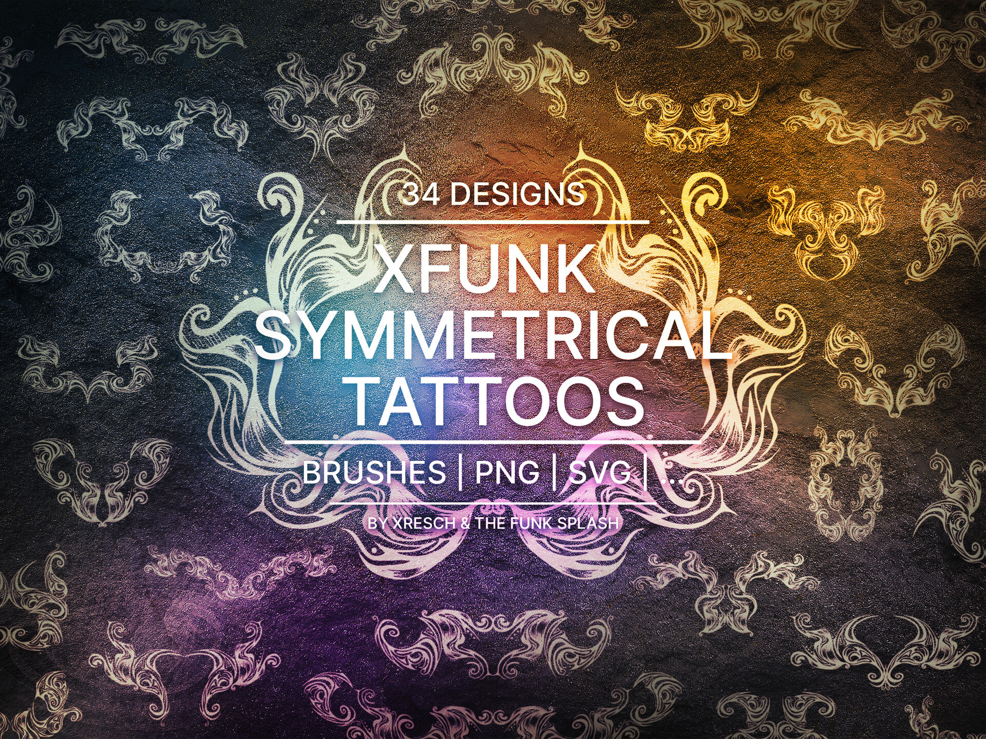 ArtStation - XFunk Symmetrical Tattoos (Vector, PNG, Brushes)