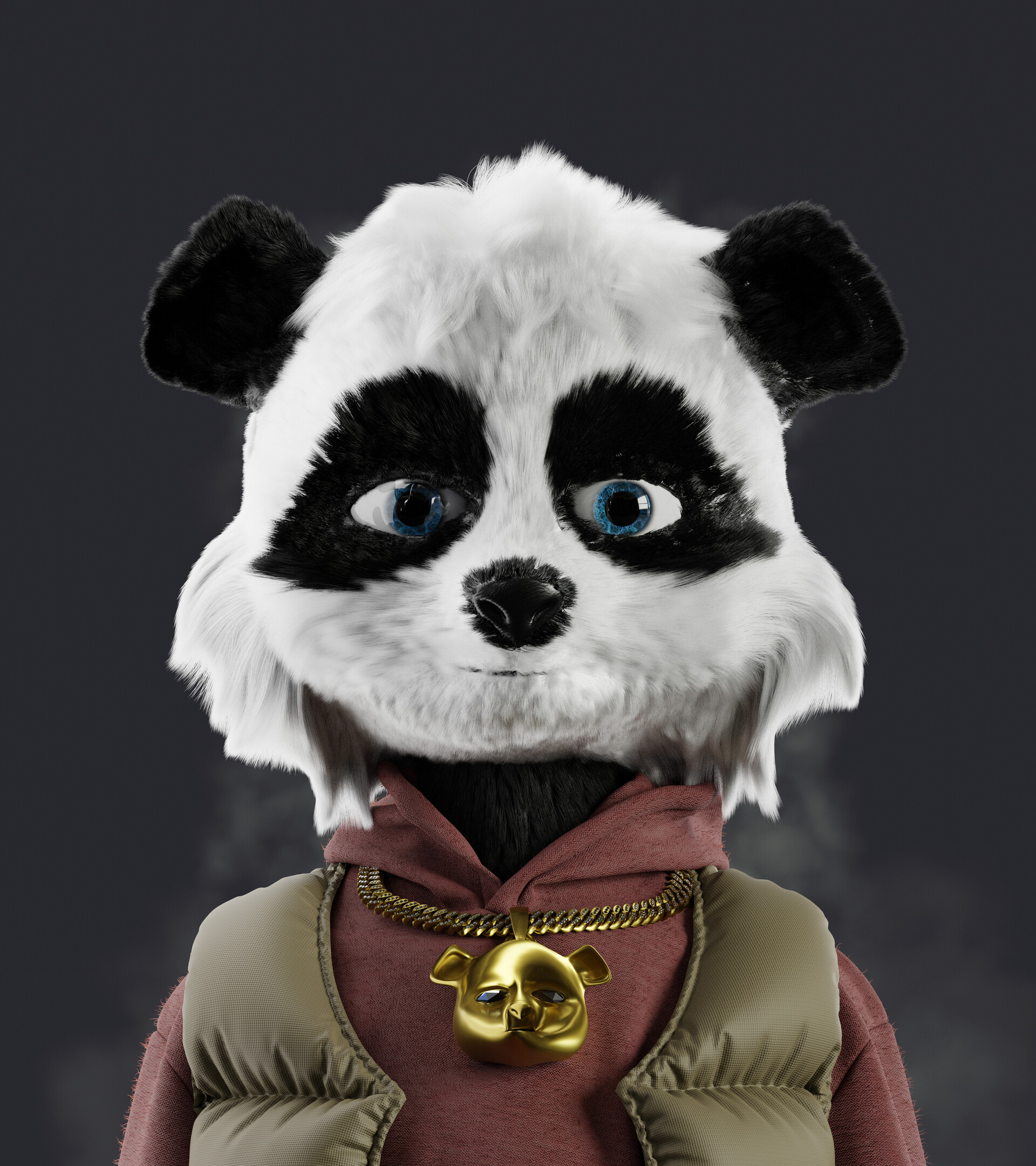 ArtStation - KANYE WEST PANDA 3D NFT