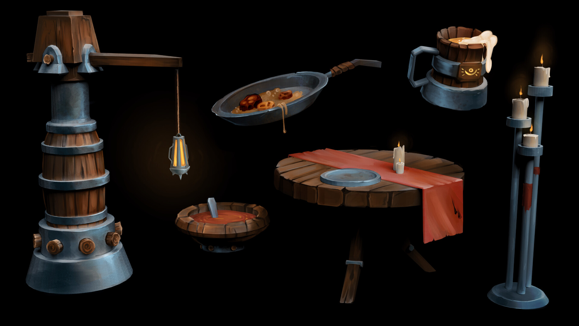 ArtStation - Tavern Prop Concepts with base models